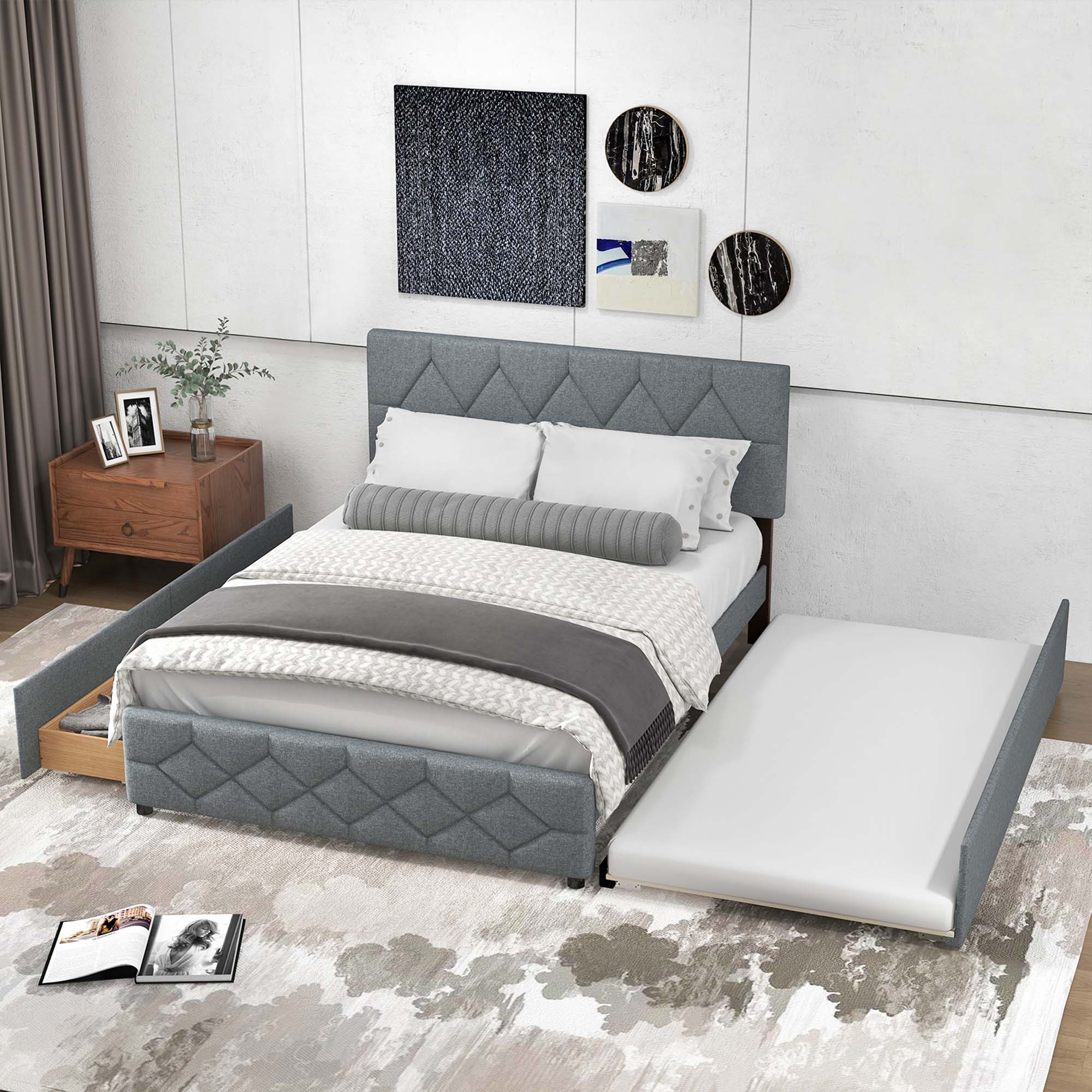 Madison Twin XL Platform Bed with Matching Foot Board with 2 Urban Bed ...