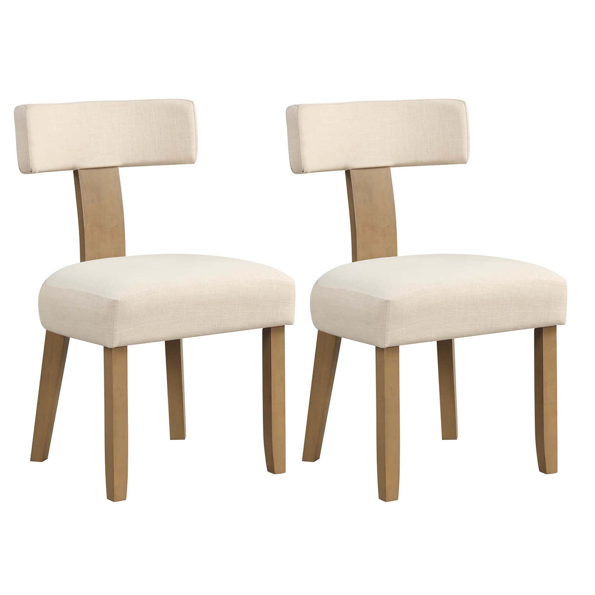 Costway Set of 2 Armless Dining Chairs with Curved Backrests & Padded ...