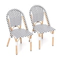 Costway Set of 2 French Bistro Chairs, Outdoor Armless Dining Chairs ...