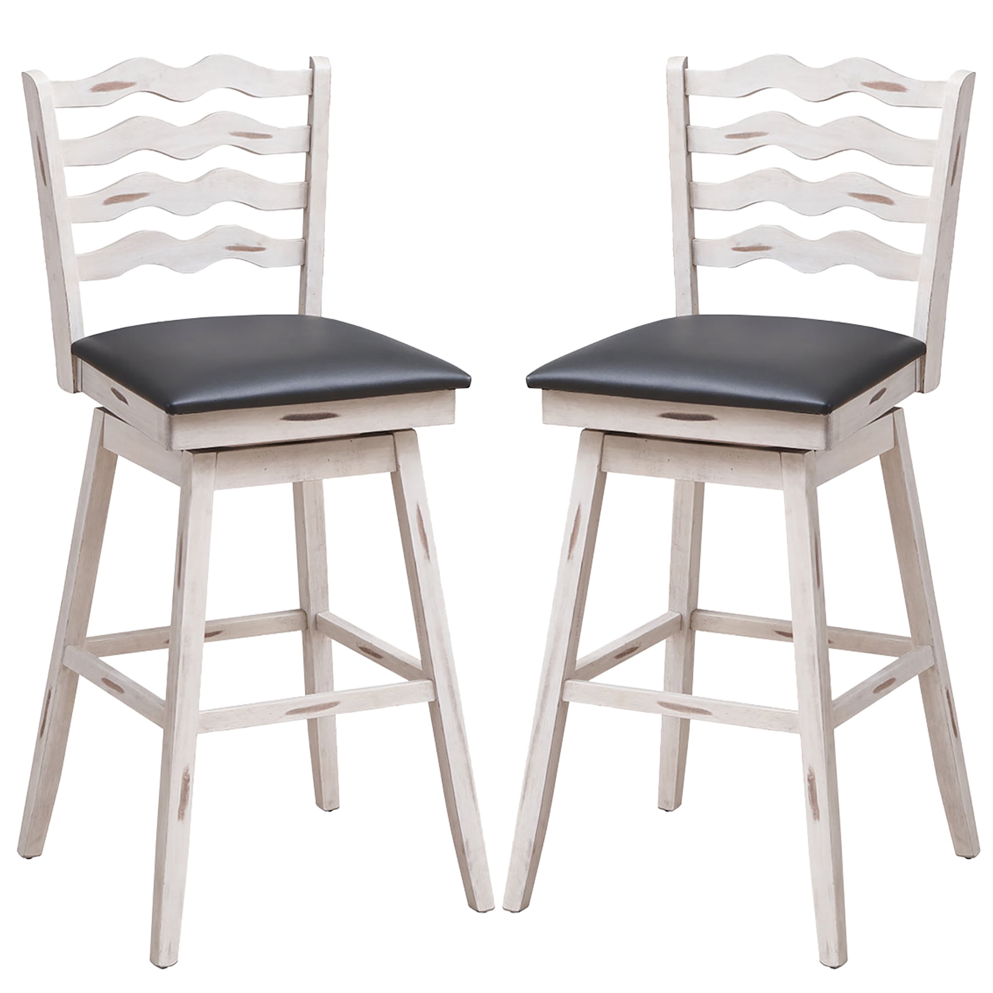 Costway Swivel Bar Stool, White (Set of 2) - Walmart.com