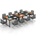 Costway Set of 4 Conference Table 63'' x 24'' Meeting Table with Metal ...