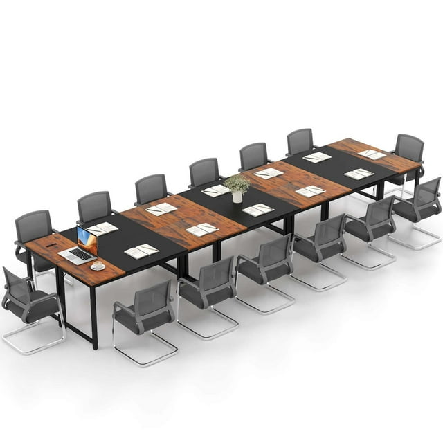 Costway 6-Piece Office Top Conference Table Set, 63'' x 24'' Meeting ...