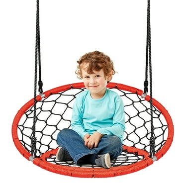 "ZENSTYLE 40"" Kids Circle Web Spider Tree Swing with 71"" Adjustable ...