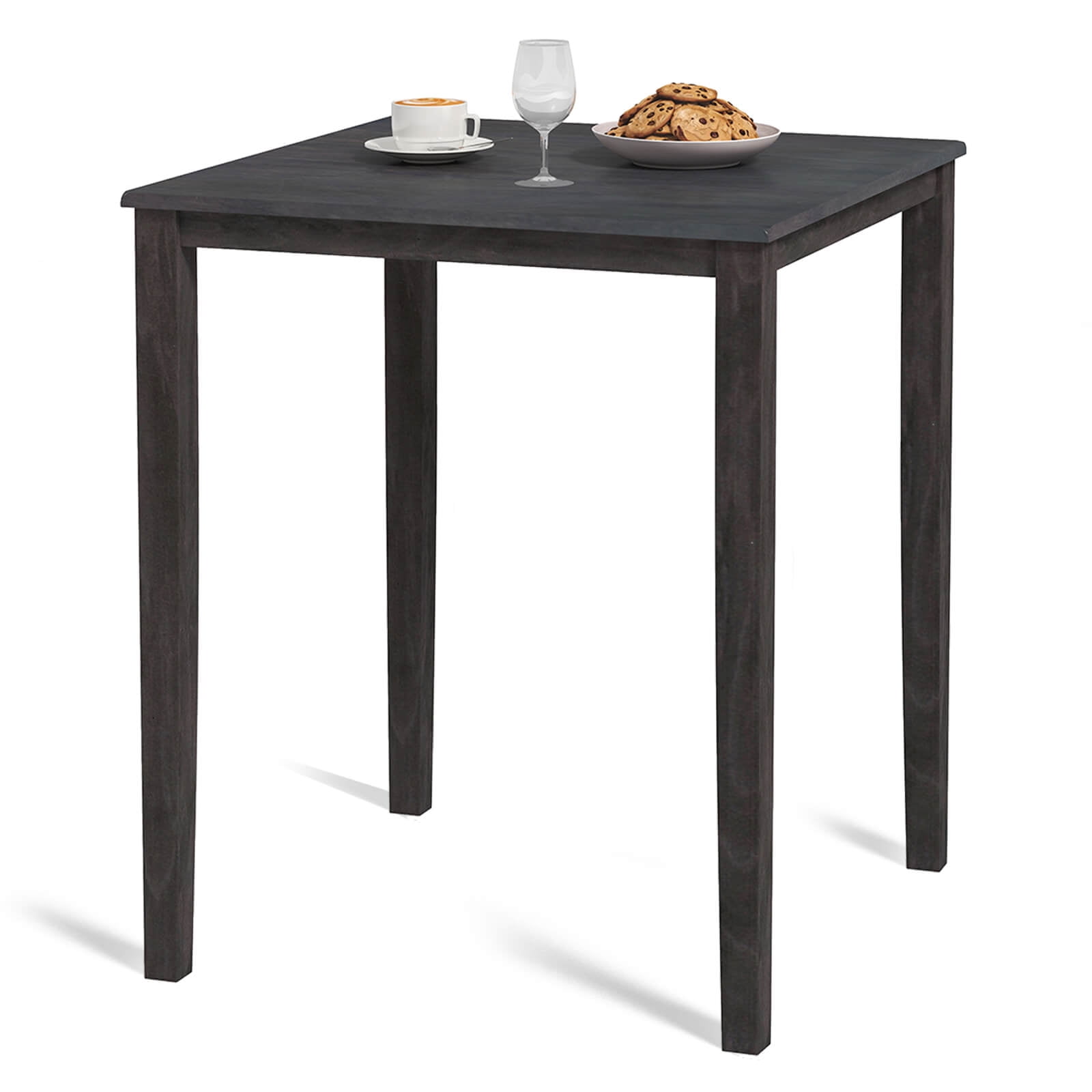 Costway Square Dining Table for 4-Person with Solid Wood Frame for ...