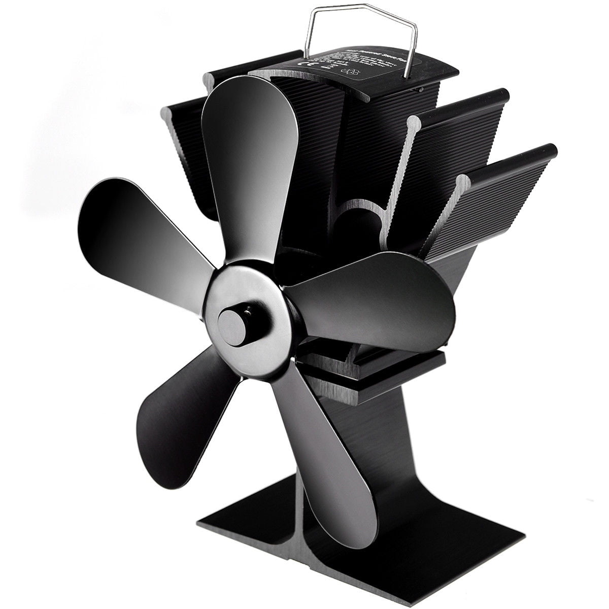 Costway 5-Blade Heat-Powered Stove Fan for Wood Burner Fireplace, Fuel ...