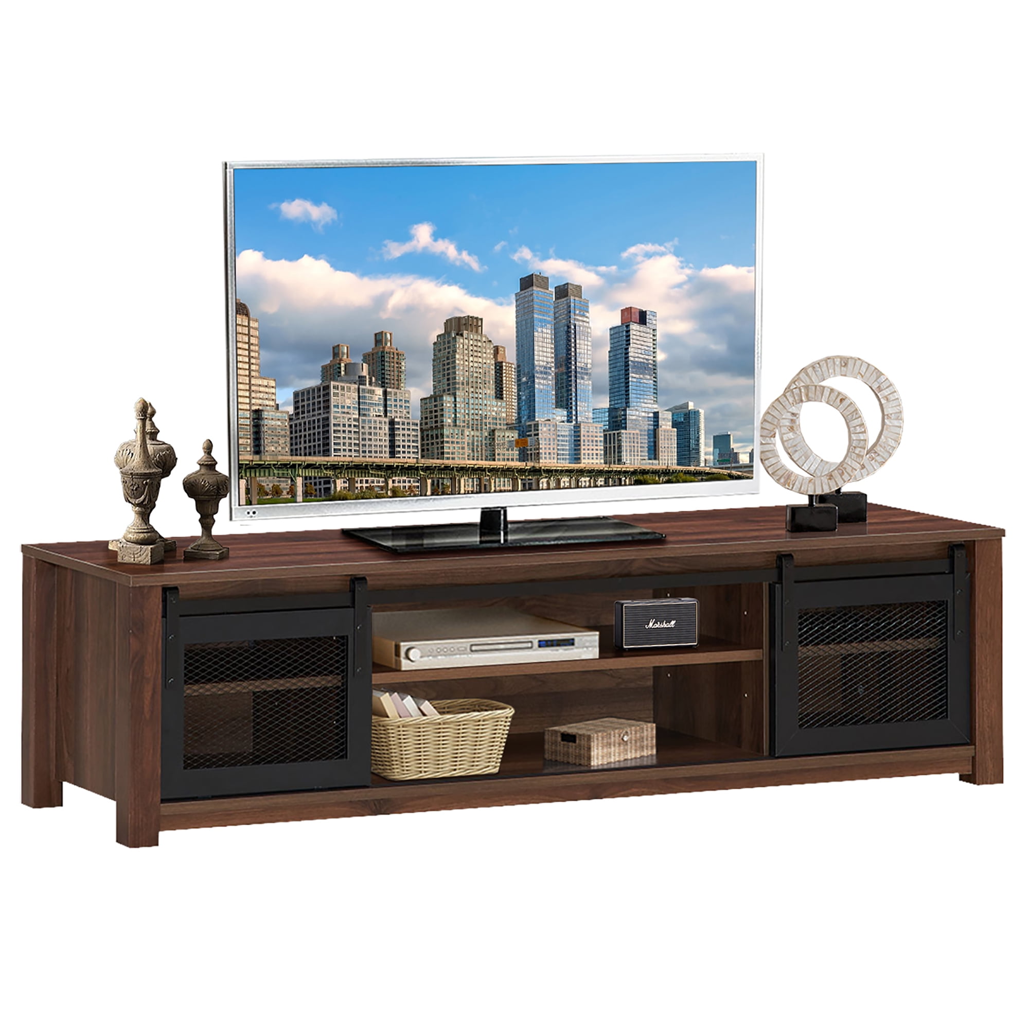 Costway Large TV Stand for TV's Up to 65'' Entertainment Center with ...