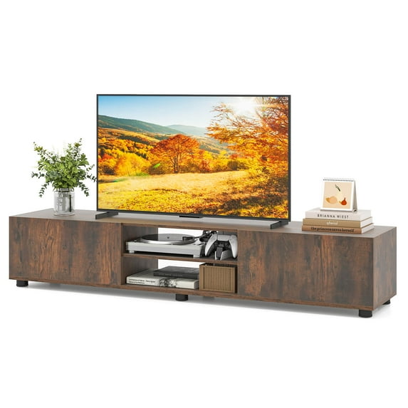 Costway TV Stand for up to 70” TVs, Media Console Table with Double ...