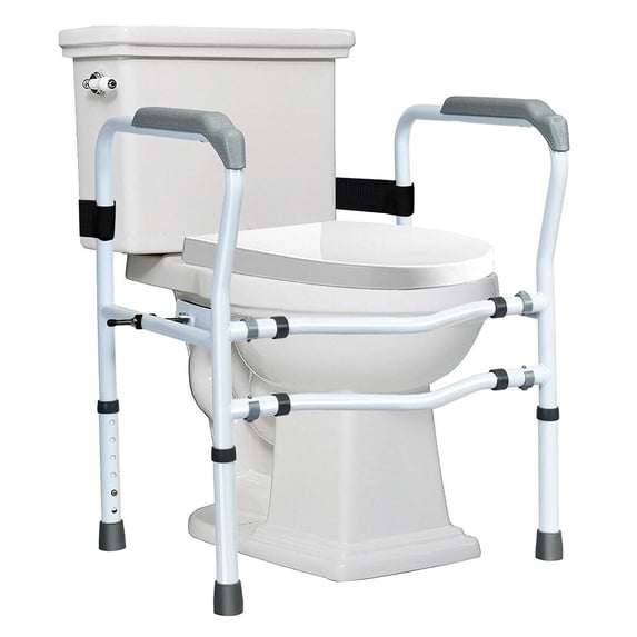 Costway Adjustable Toilet Safety Frame for Seniors, Elderly Support Bar ...