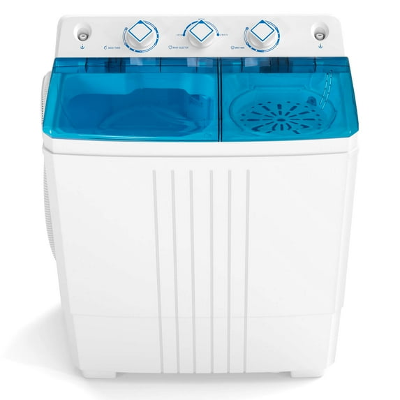 Costway Twin Tub Portable Washing Machine with Drain Pump Timer Control ...