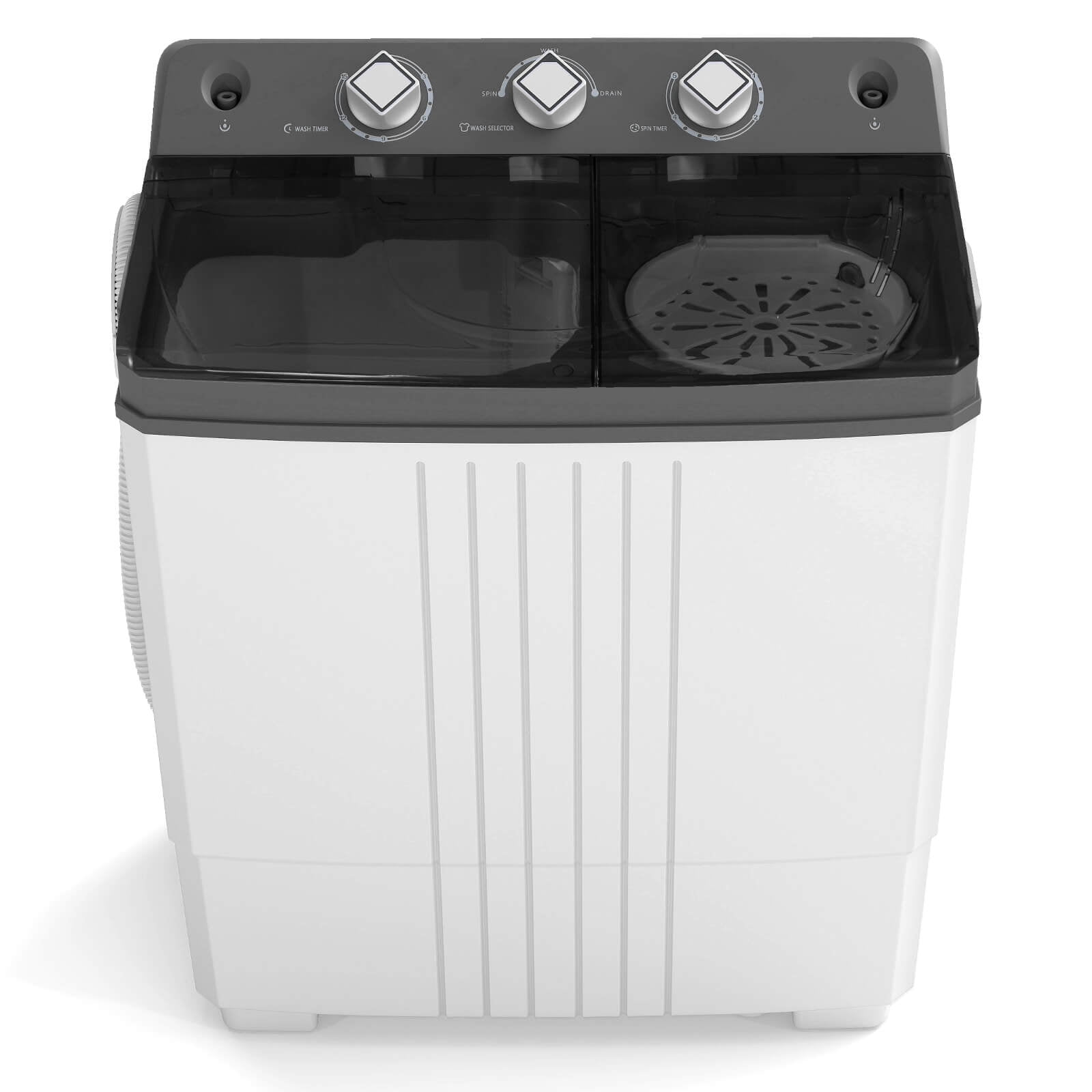 Costway Twin Tub Portable Washing Machine with Drain Pump Timer Control ...