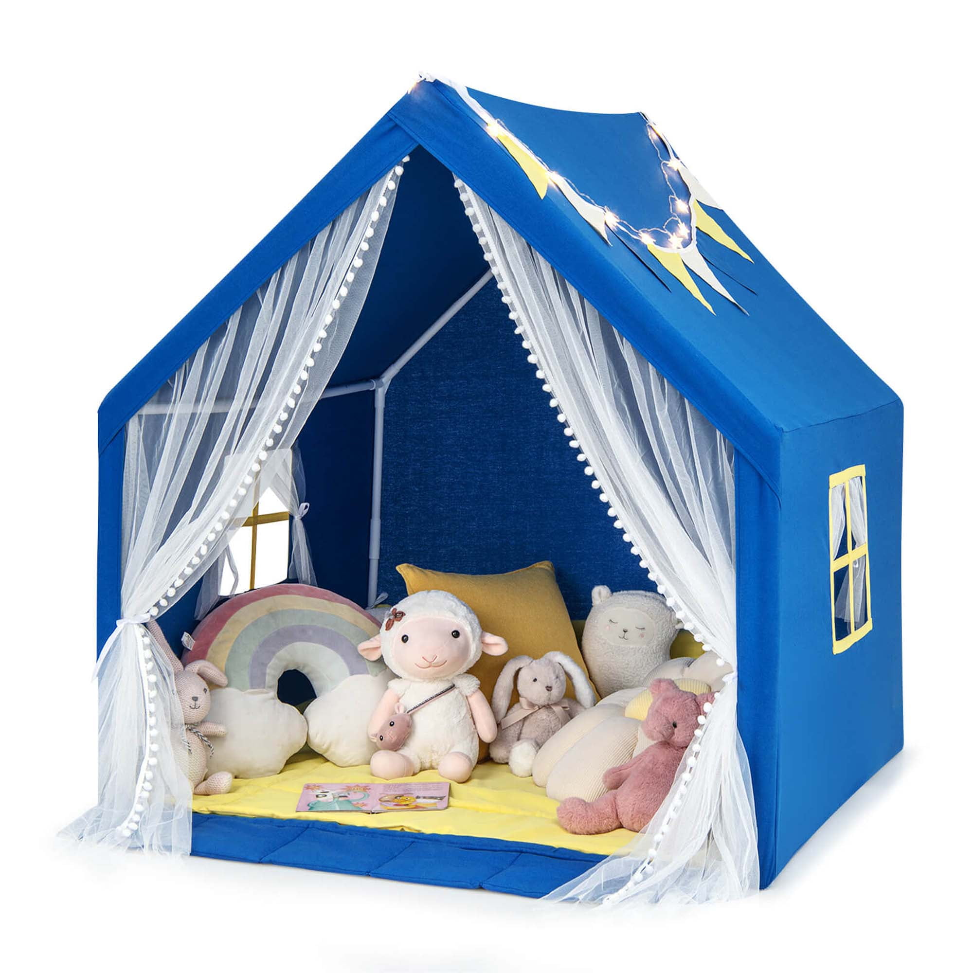 Costway Unisex Toddlers Large Star Lights Play Tents, Polyester Cotton ...
