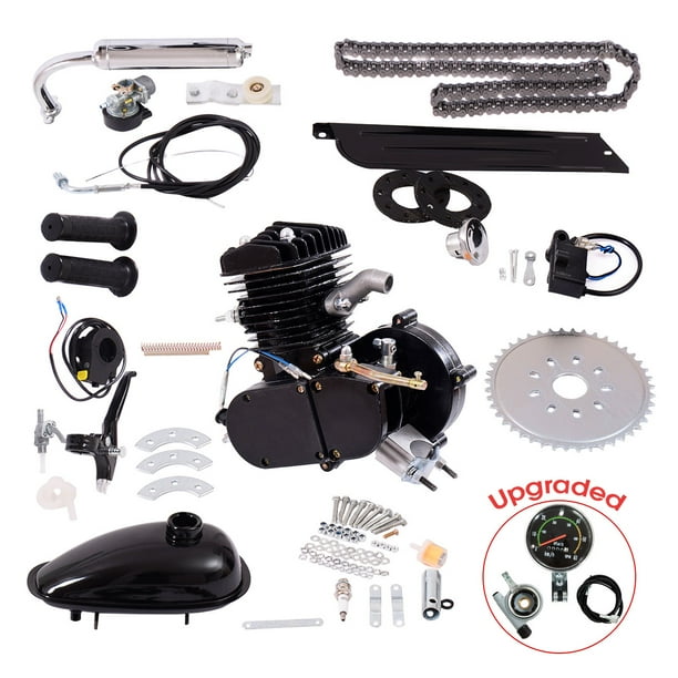 Costway Upgraded 80cc 2-Stroke Bicycle Gasoline Engine Motor Kit Motorized Bike Black - Walmart.com