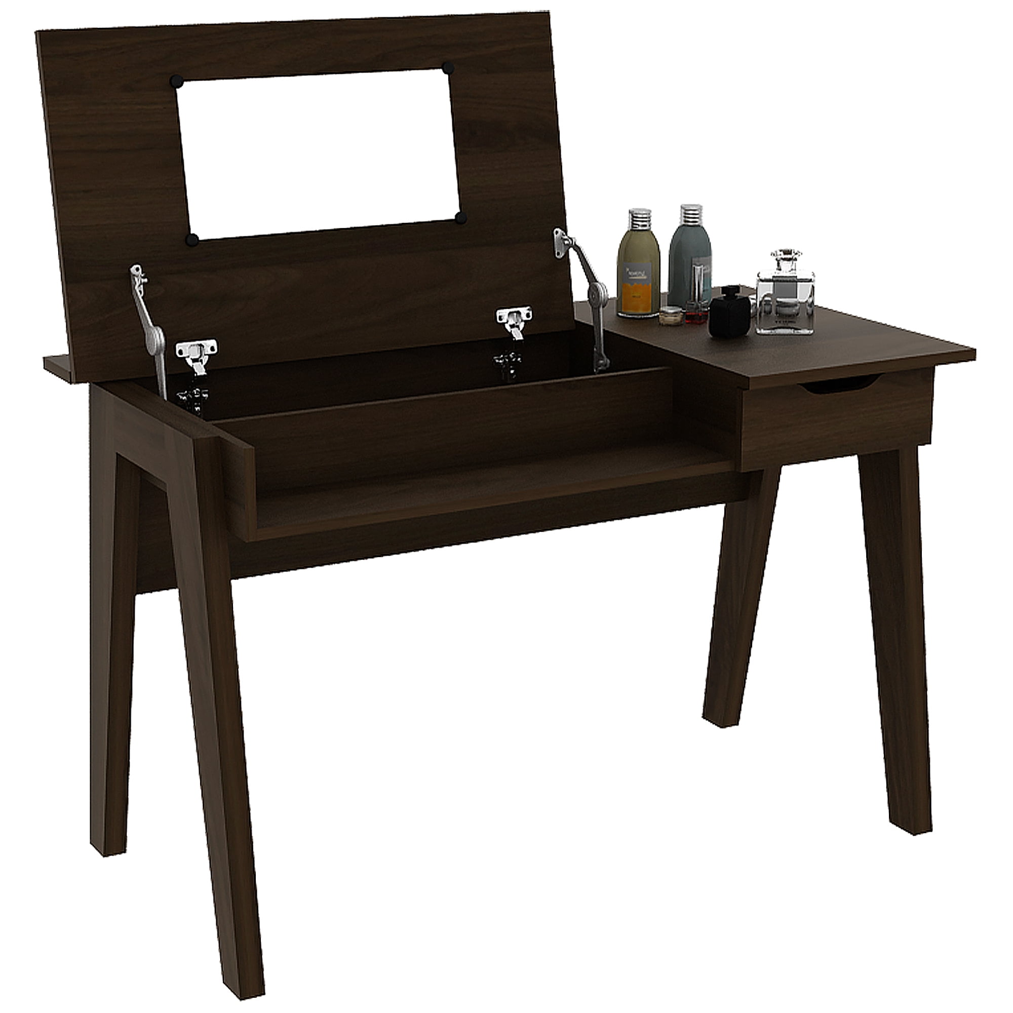 Costway Vanity Table With Flip Mirror For Writing Computer Desk And ...