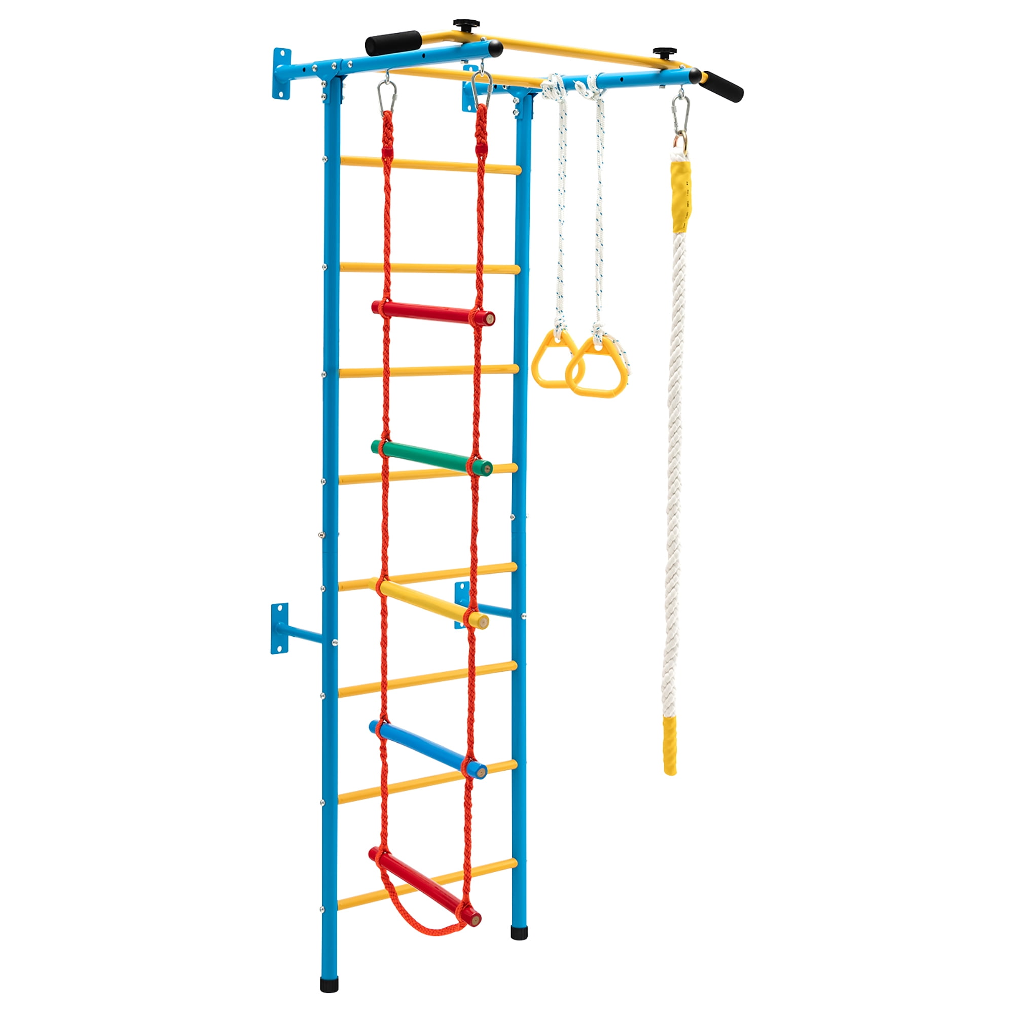 Costway 5-in-1 Climbers Indoor Gym Playground, Swedish Wall Ladder for ...