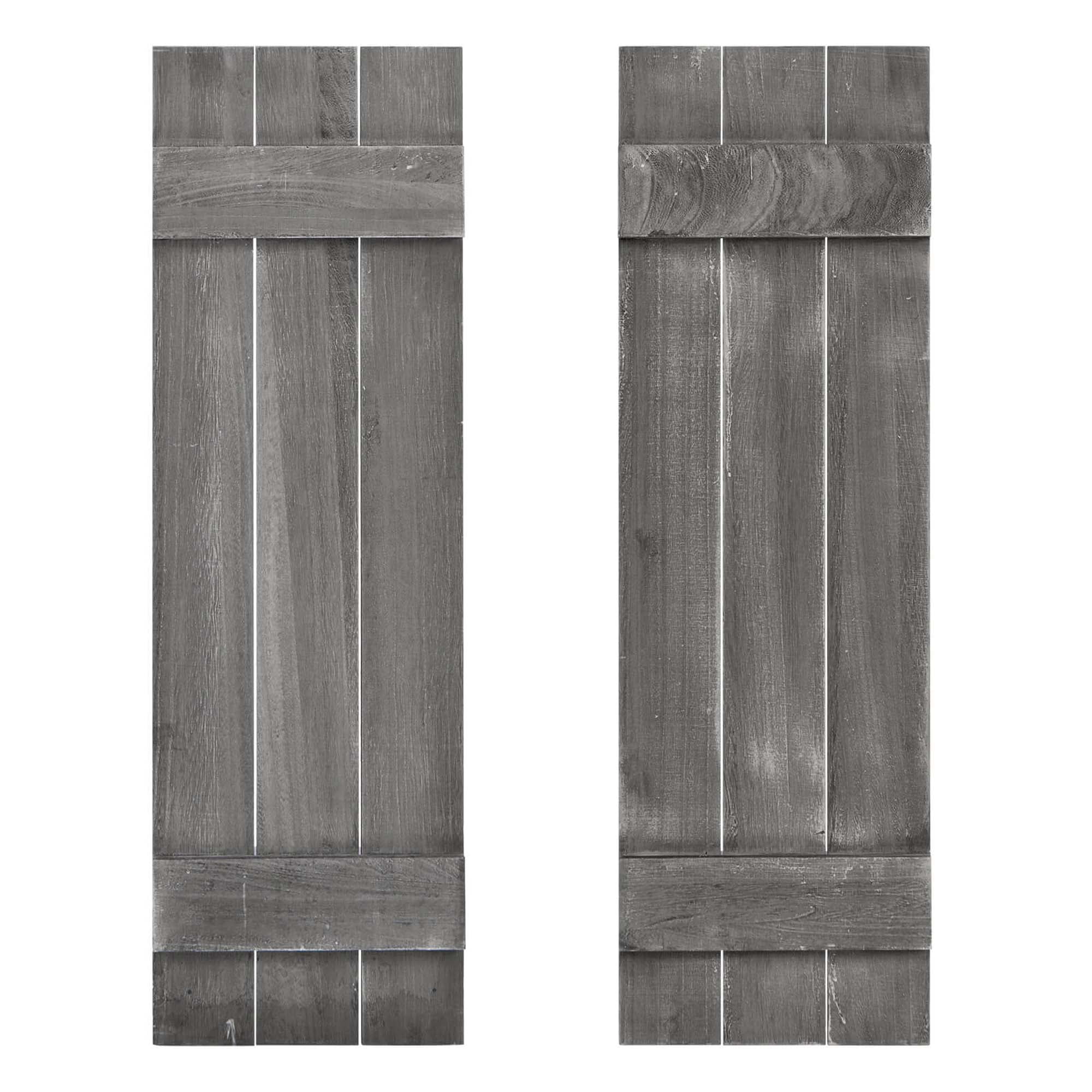Costway Window Shutter Set of 2 Reclaimed Paulownia Wood Wall Decor ...
