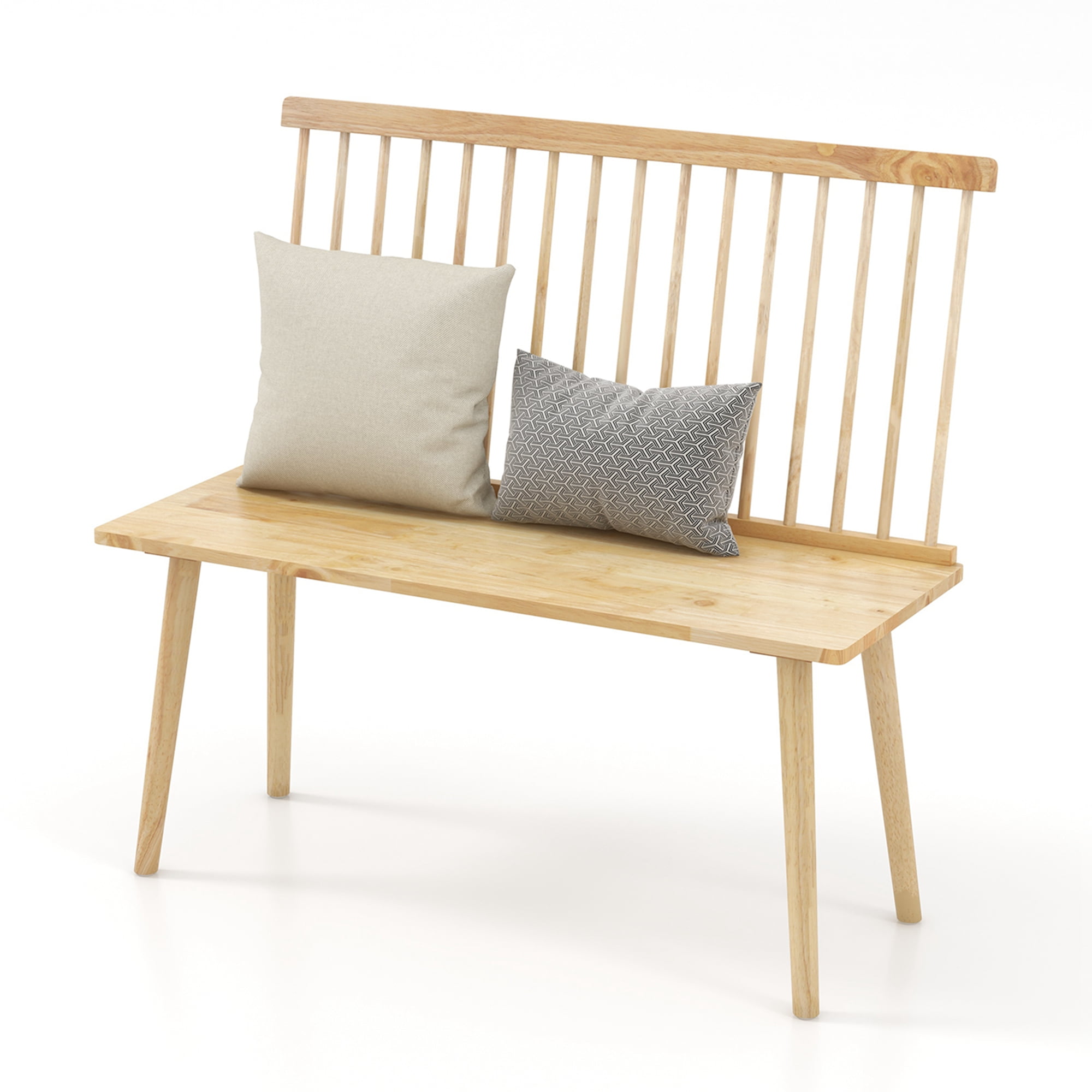 Costway Windsor Collection Spindle Back Bench with Removable Backrest ...