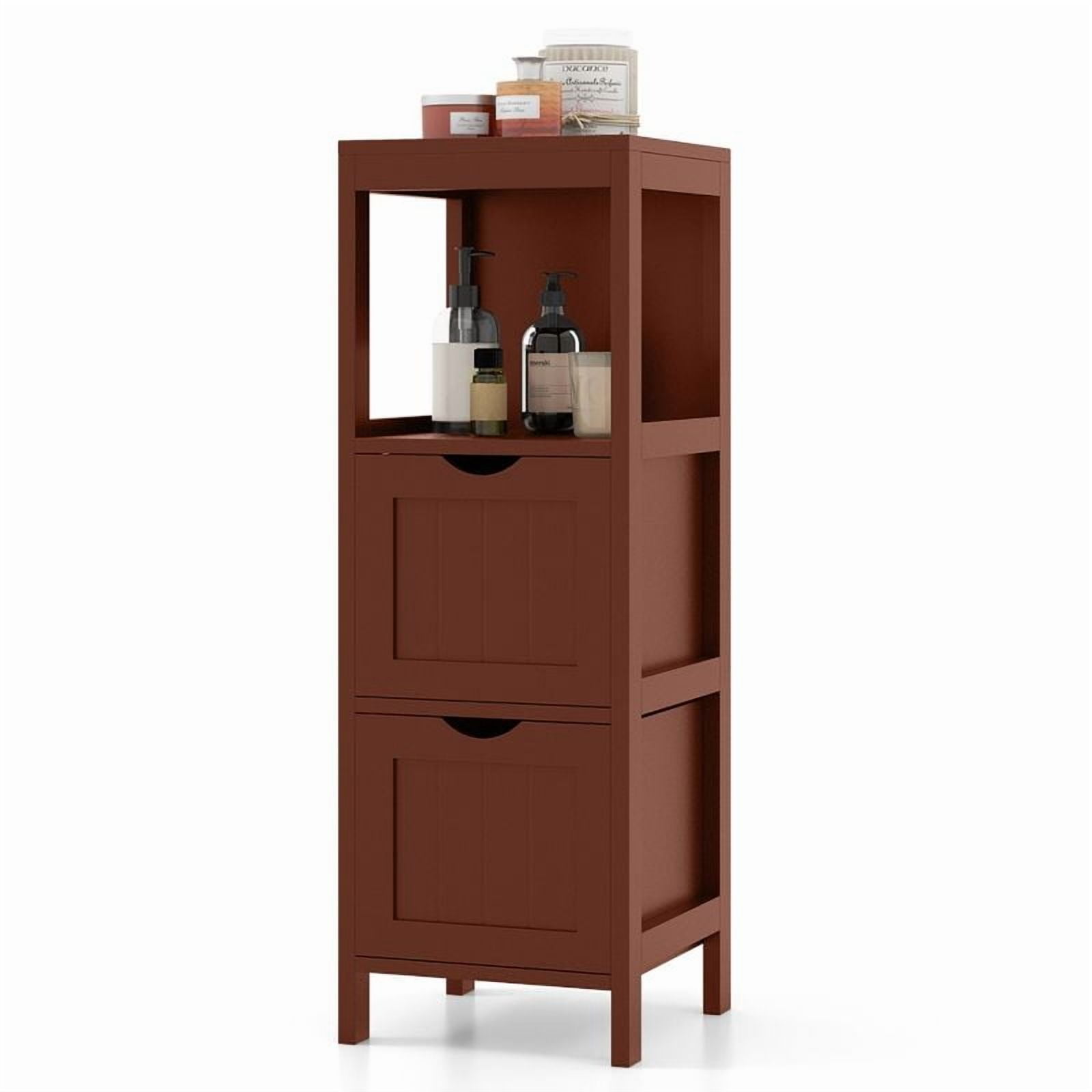Costway athroom Floor Cainet Freestanding Side Storage Organizer with 2 ...