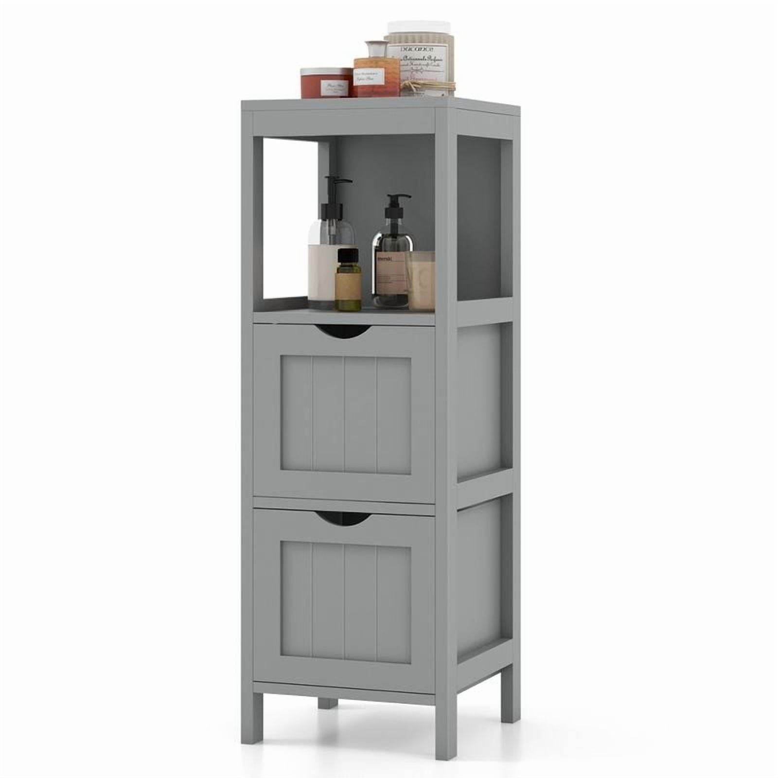 Costway athroom Floor Cainet Freestanding Side Storage Organizer with 2 ...