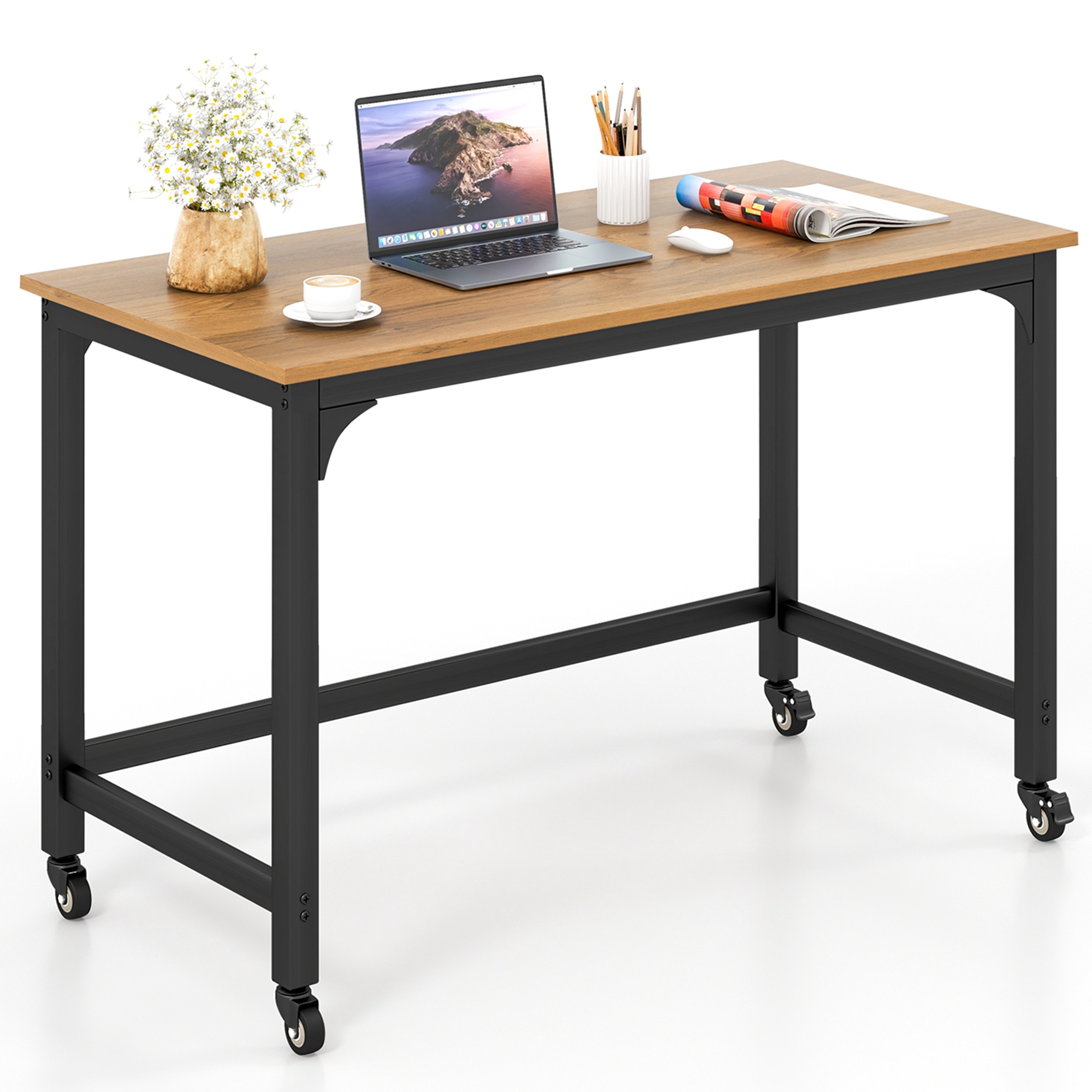 UBesGoo Corner Desk Wood Top PC Laptop Table WorkStation Furniture ...