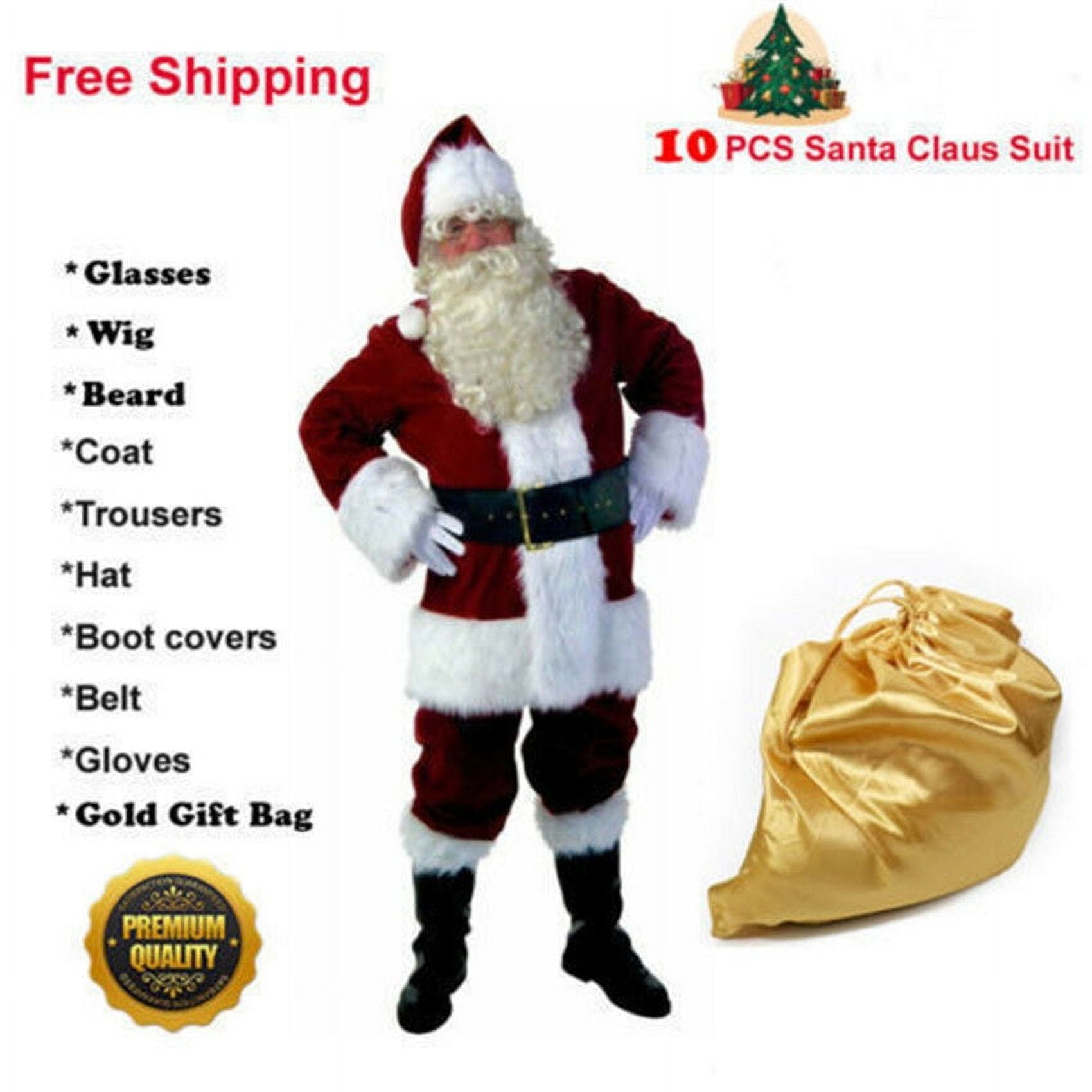 Costyle Santa Claus Suit Adult Christmas Costume Fancy Dress Deluxe ...
