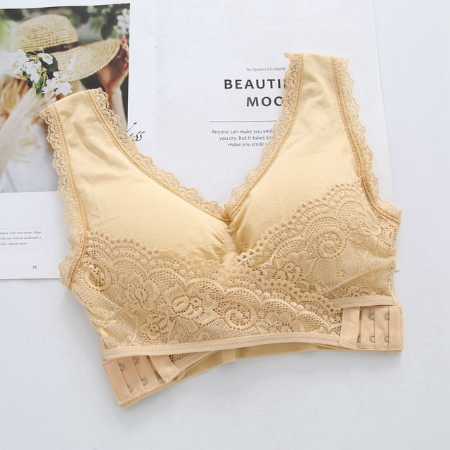 Costyle Women Seamless Lace Bras Cross Front Side Buckle Comfort Bra ...