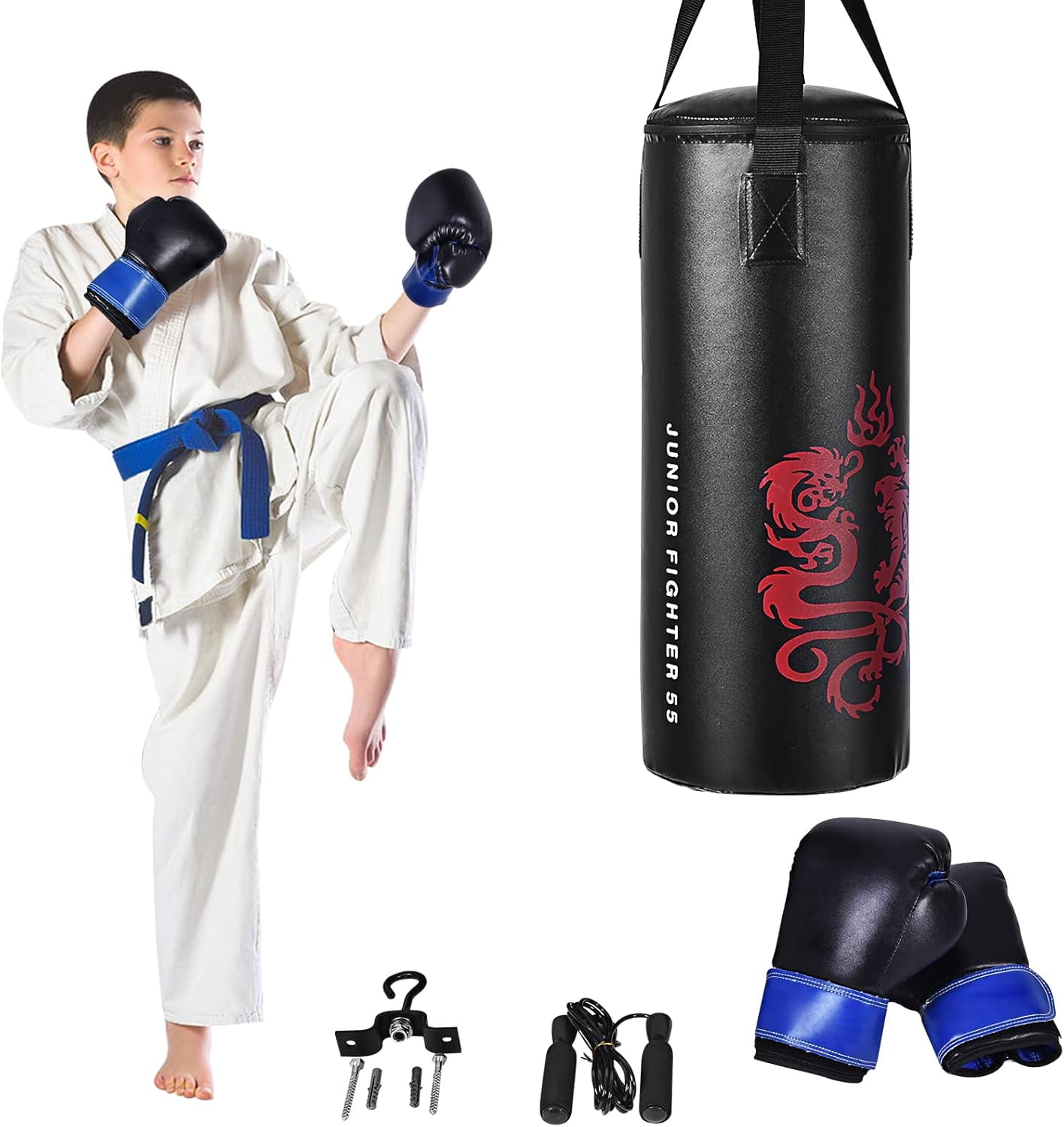 Costzon 2 FT Kids Punching Bag,Heavy Duty Boxing Set w/Gloves ...