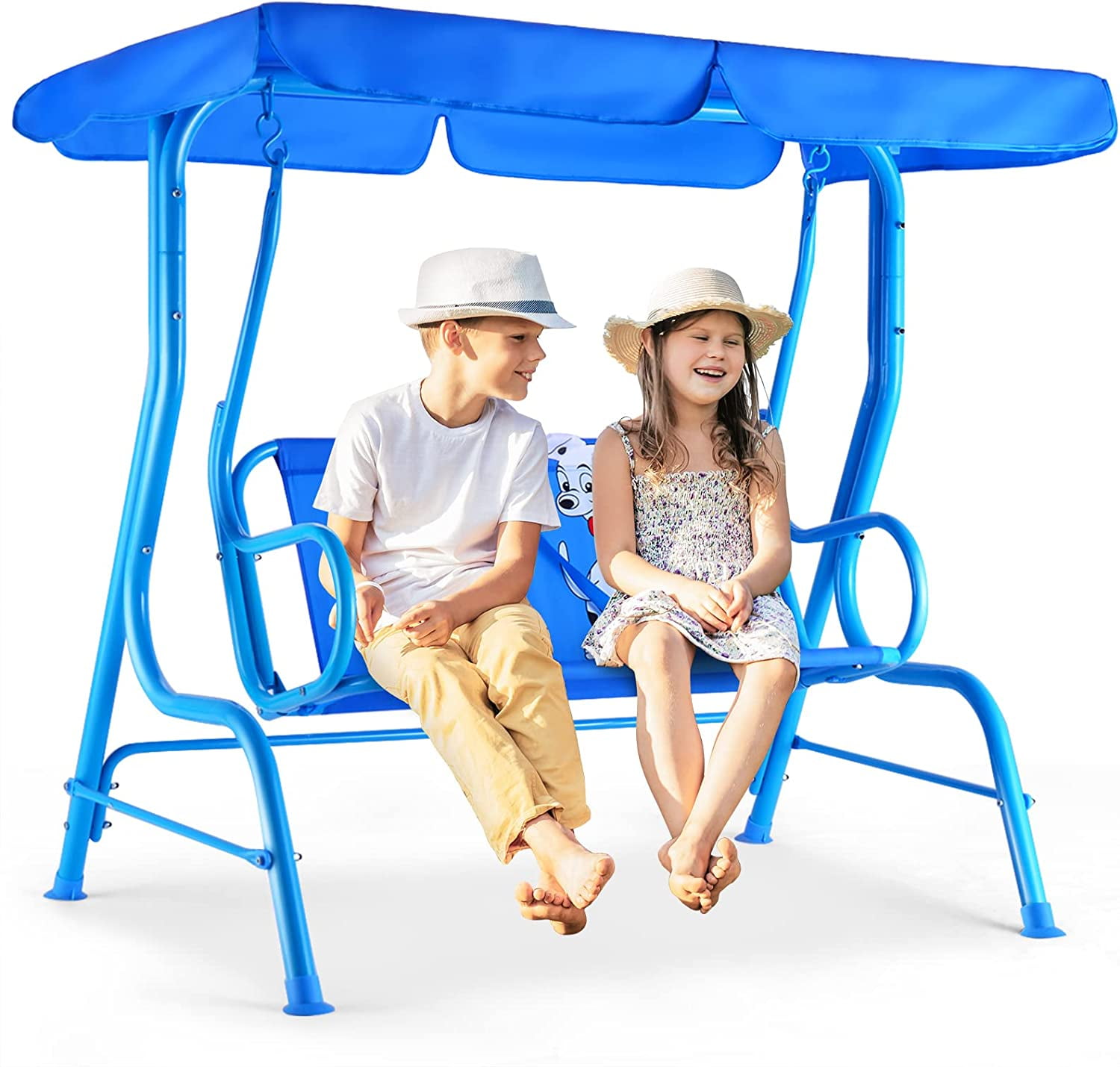 Costzon Patio Swing, All-Weather Porch Swing w/Safety Belt, 2 Seats ...