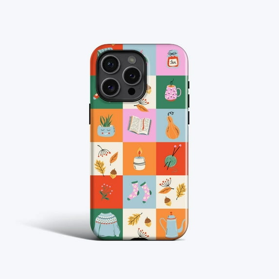 Cosy Autumn Pumpkin Pattern Fall Aesthetic iPhone Case 17 16 15 14 13 ...