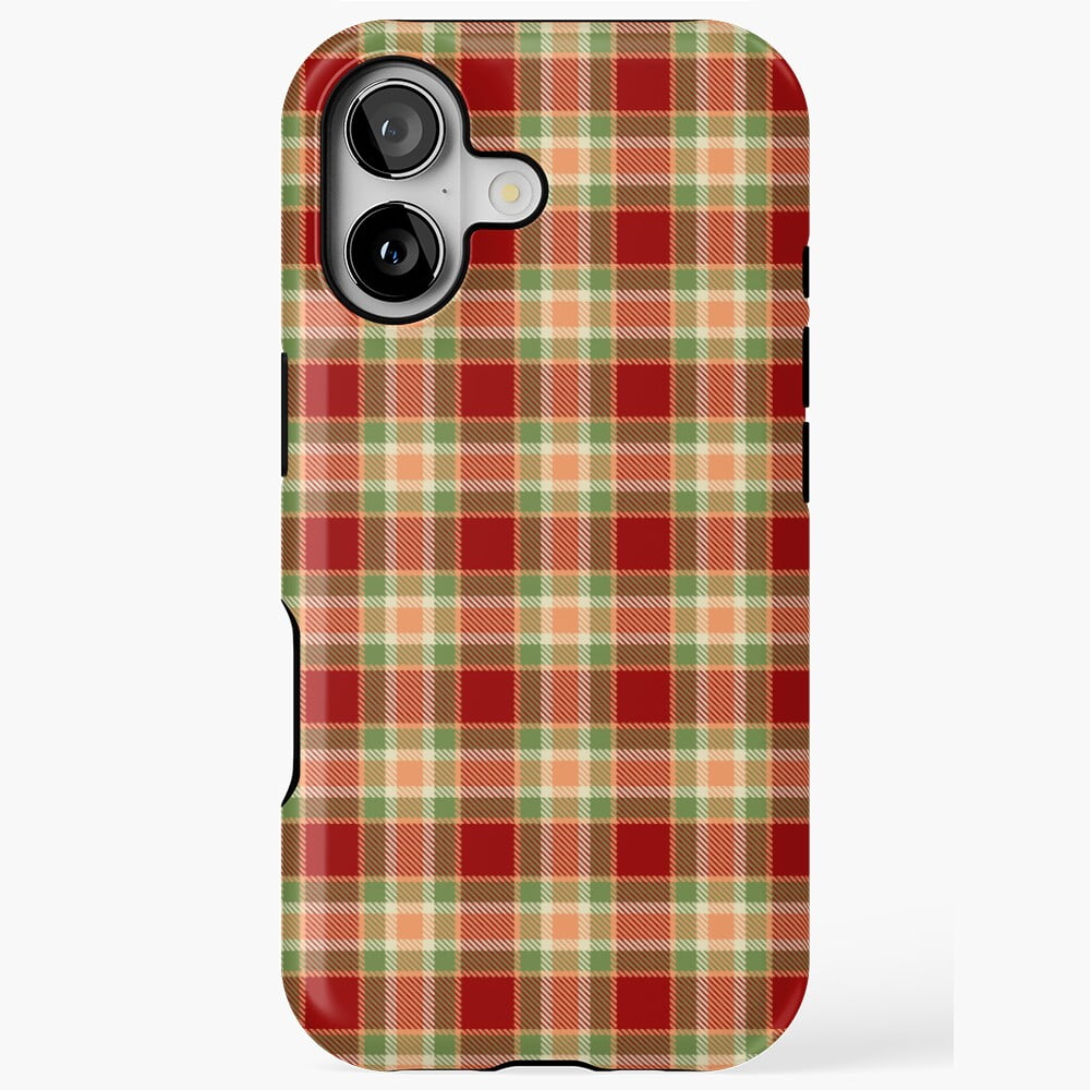 Cosy Christmas Tartan Plaid Fabric Holiday Case for iPhone 17 through ...