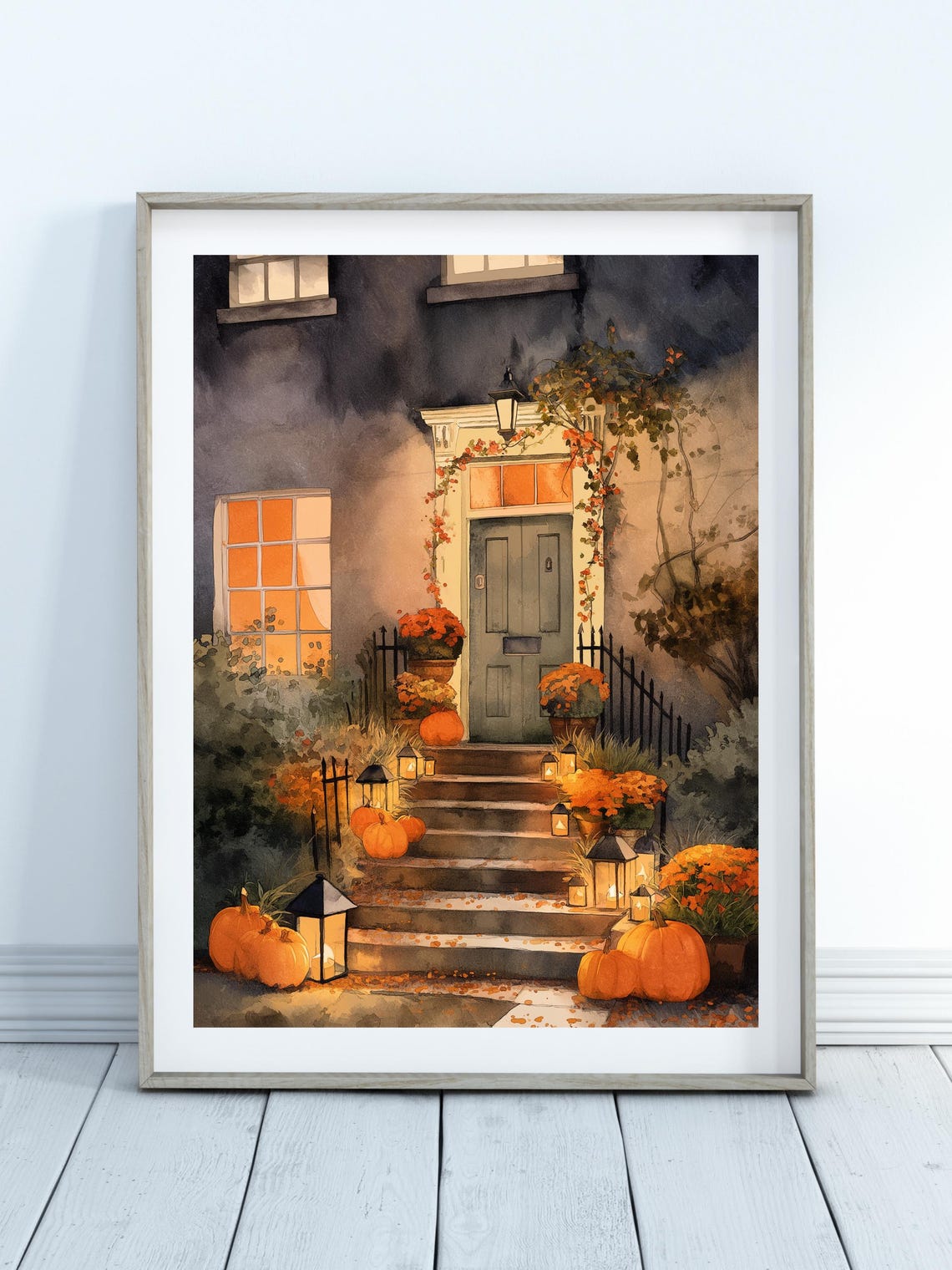 Cosy House Poster-Art Poster, Fall Wall Art, Autumn Poster, Spooky Cute ...
