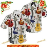 Cosy Store Guitar Funny Hawaiian Shirt, Button Down Funny Hawaii Shirt - Walmart.com