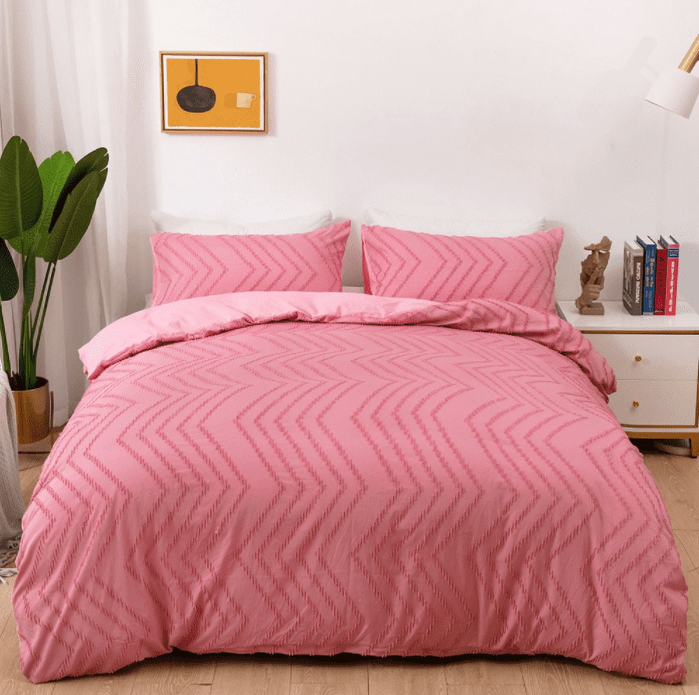 Cosybay Full Size Comforter Sets - Pink Boho Tufted Bedding Comforter ...