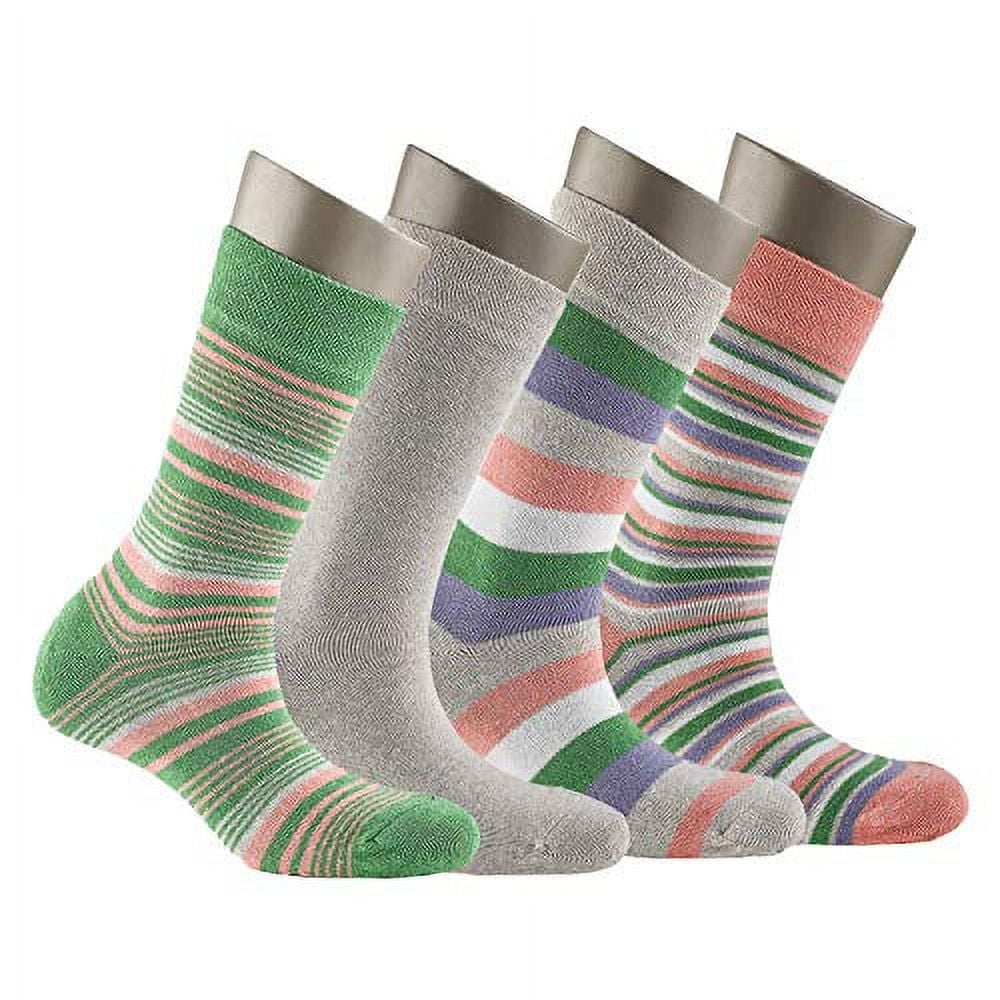Cosyfeel Crew Socks for Women 4-Pack Soft Cozy Cotton Women's Cotton ...