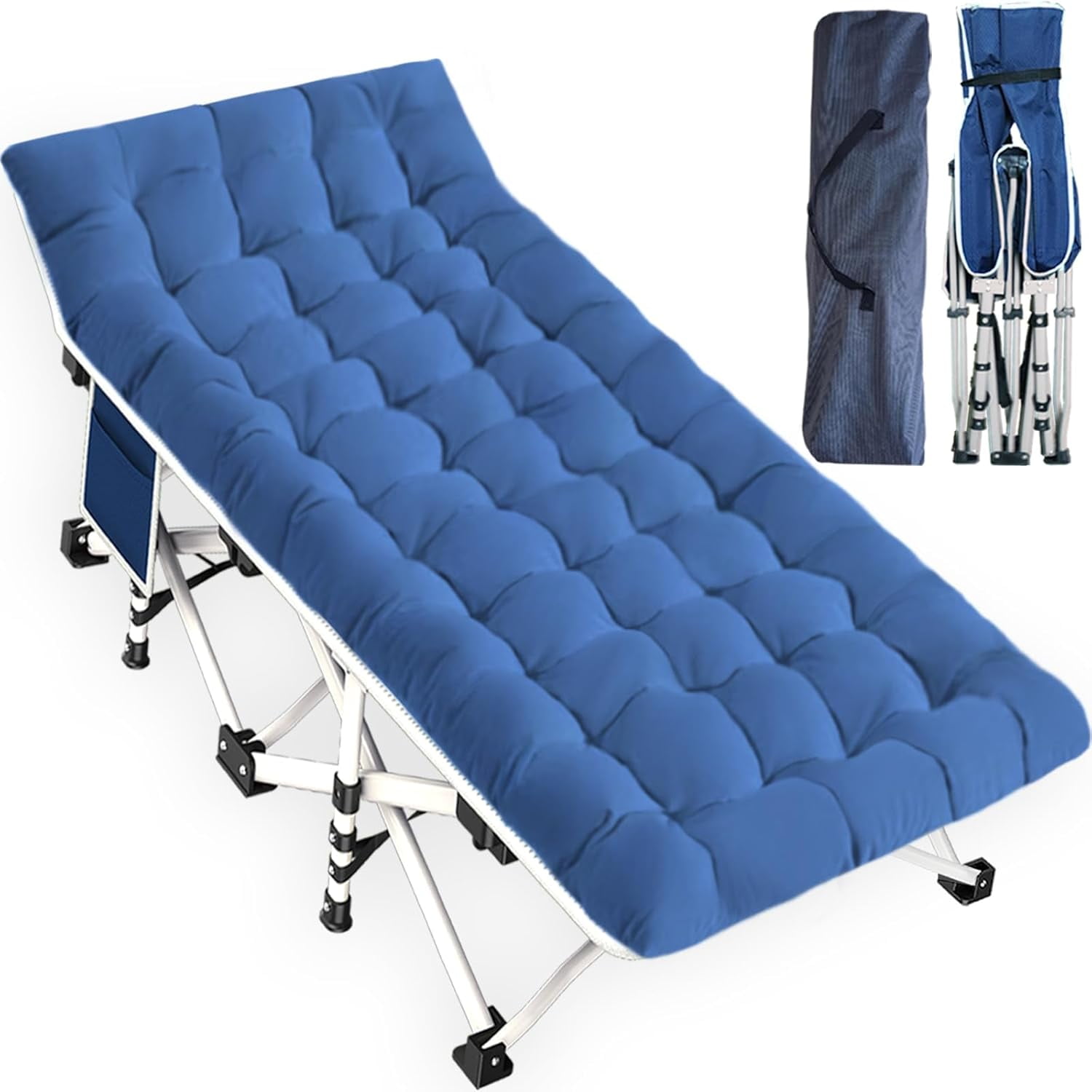 Cot Camping Cot with Thick Pad Cots for Sleeping Camping Bed Folding ...