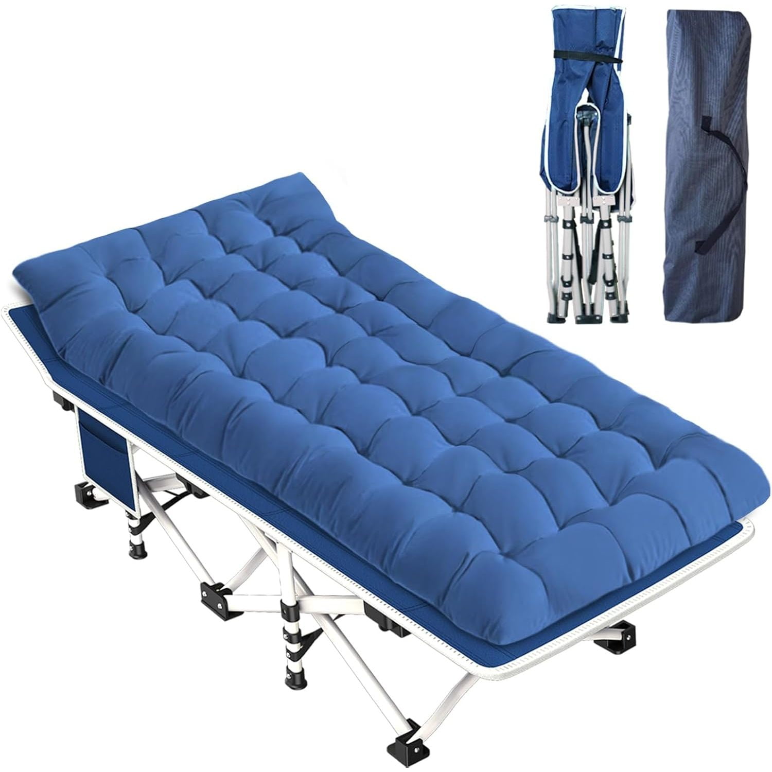 Cot Camping Cot with Thick Pad Cots for Sleeping Camping Bed Folding ...