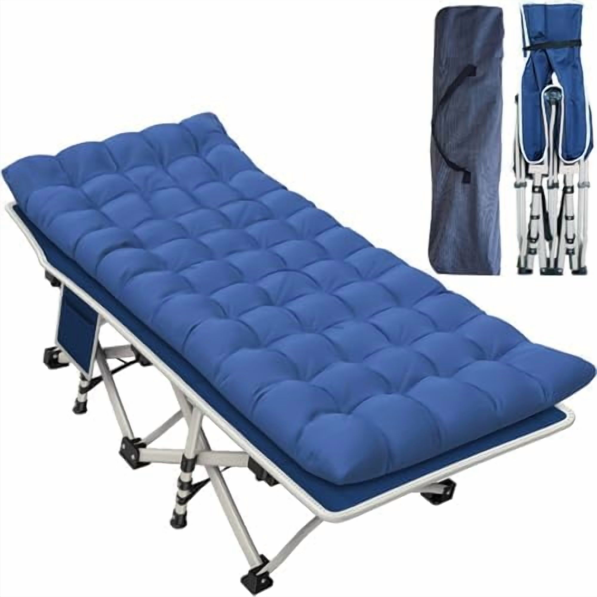 Cot Camping Cot with Thick Pad Cots for Sleeping Camping Bed Folding ...