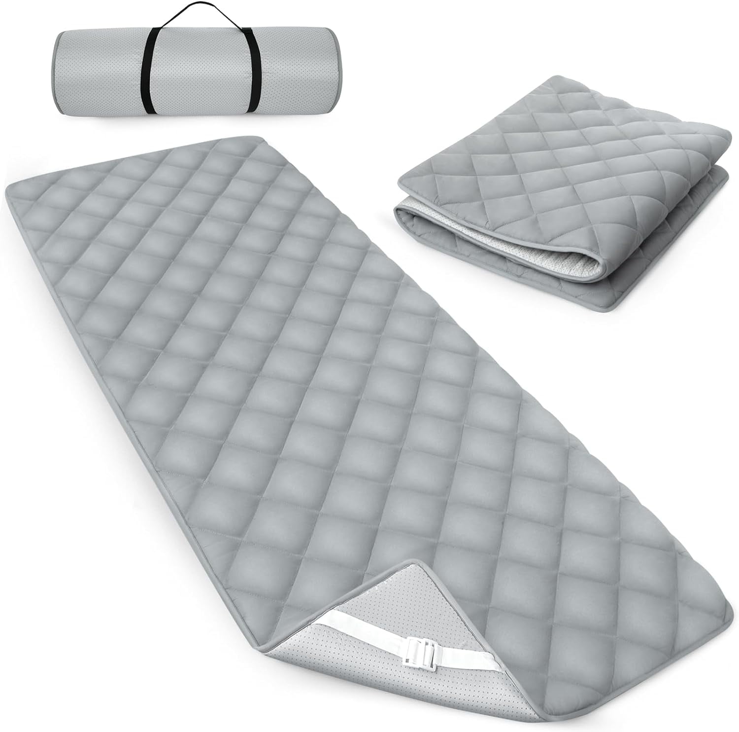 Cot Mattress Topper Pad Quilted, Foam Camping Cot Mattress Pad Non-Slip ...