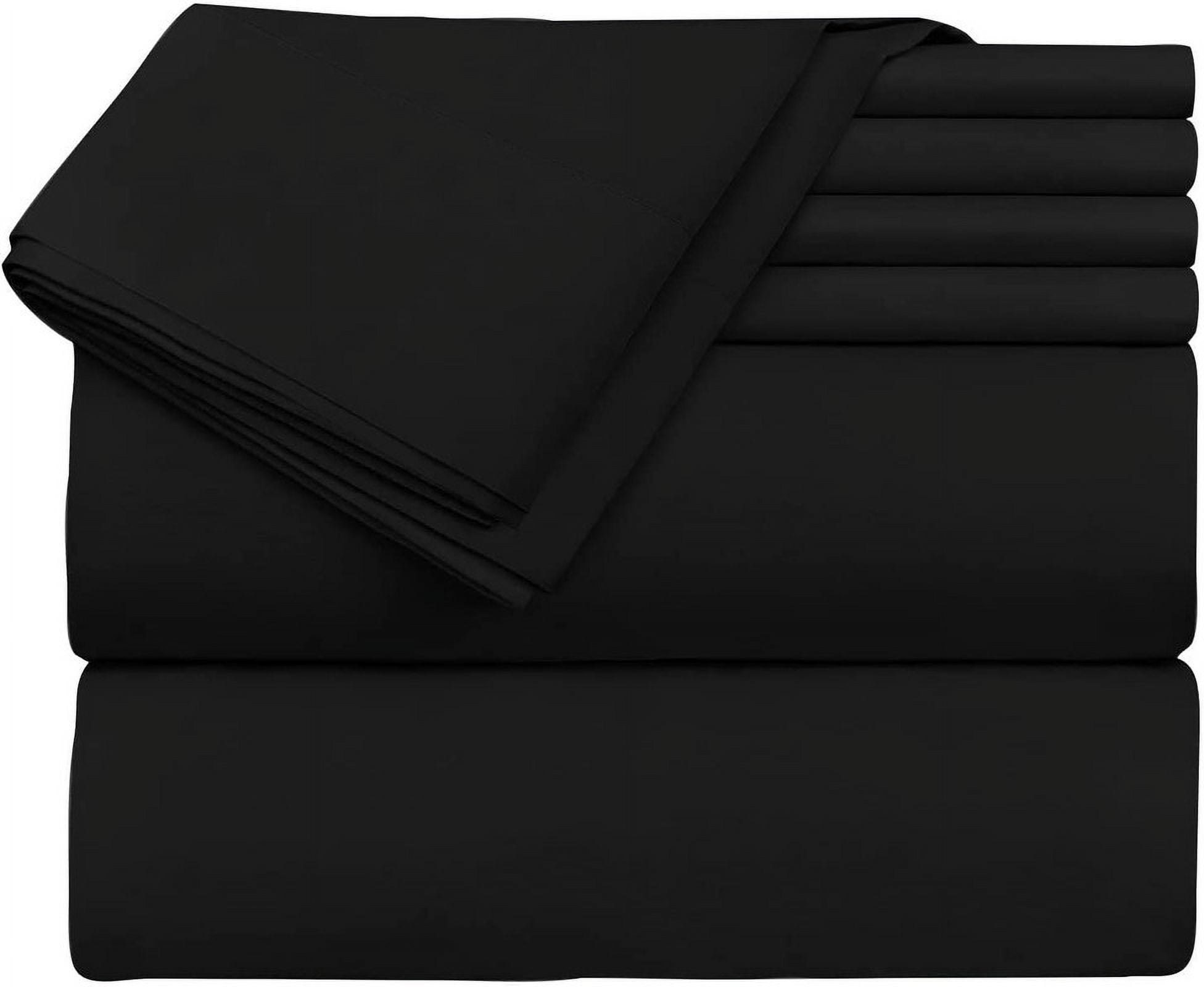 Cot Sheet Set 4 Piece- 100% Cotton, 1 Flat Sheet, 1 Fitted Sheet with ...