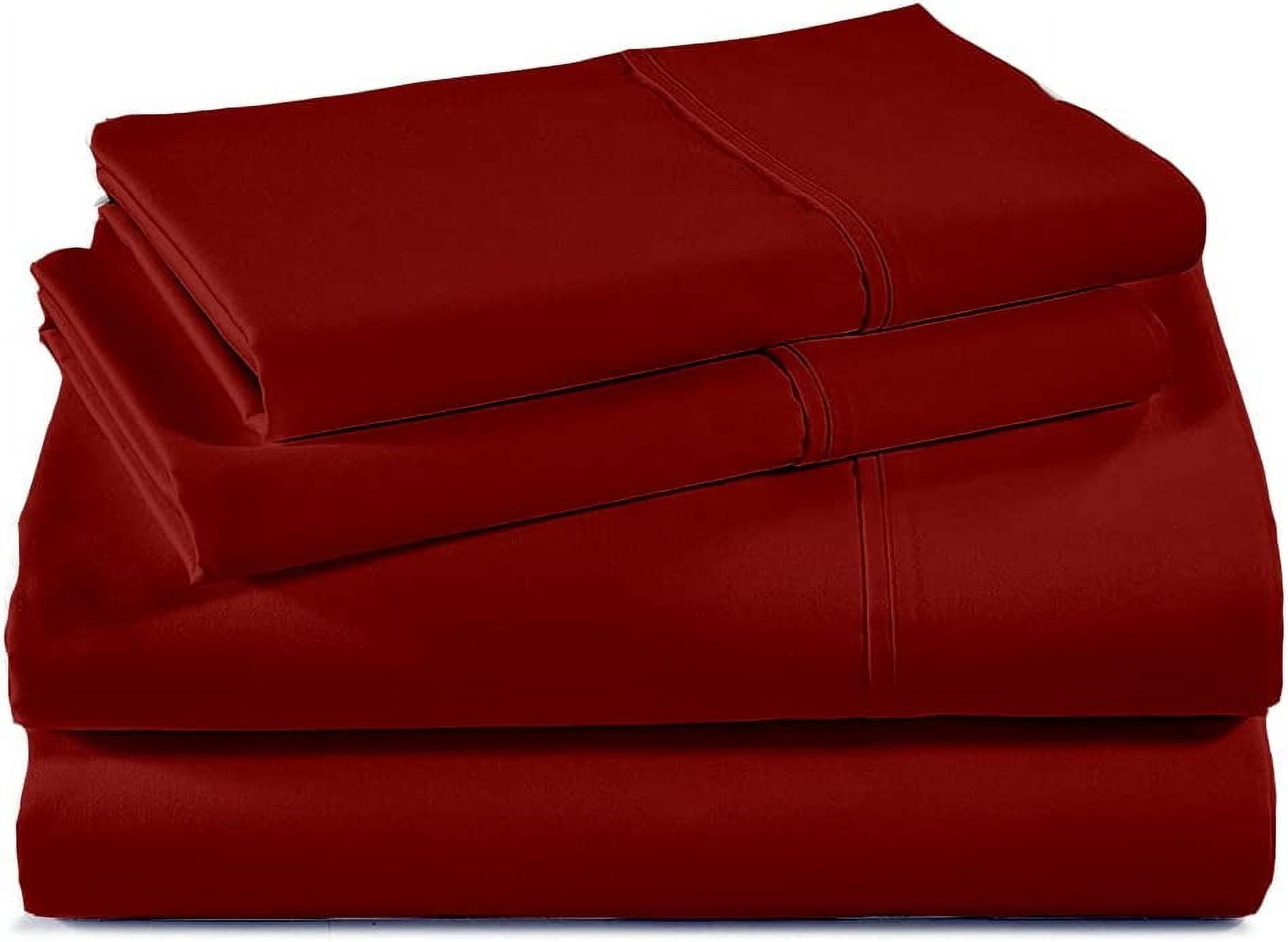 Cot Sheet Sets 4PC- 100% Egyptian Cotton, 1 Flat Sheet, 8" Deep Pocket ...