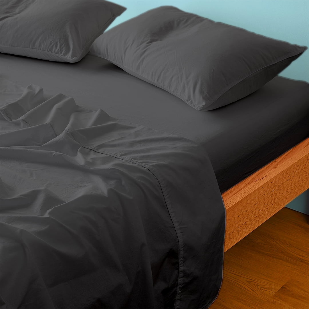 4 Pcs Cot Size Sheets,30 x 75 Cot Size Sheet, 400 TC 100% Cotton Dark ...