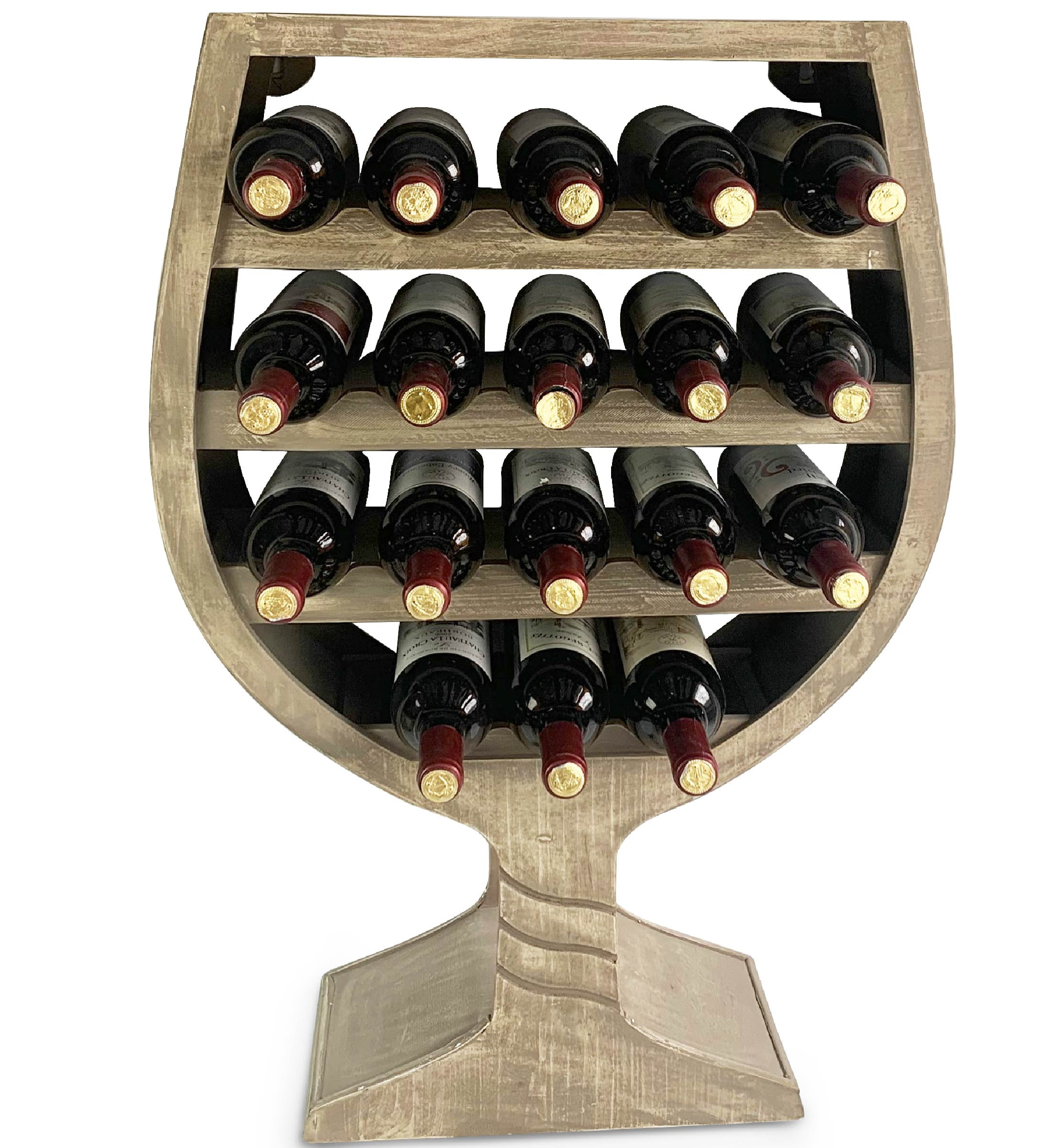 Cota Global Modern Wine Glass Shaped Wooden Wall Wine Rack - Walmart.com