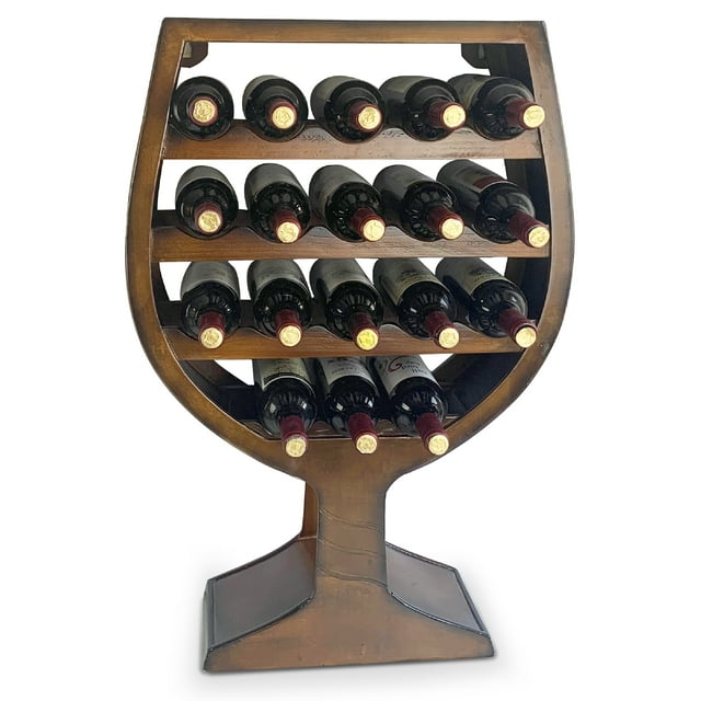 Cota Global Wine Glass Shaped Wall Mounted Wooden Wine Rack - Walmart.com