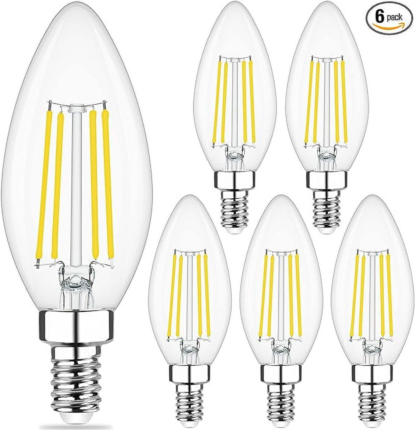 Cotanic Dimmable E12 Candelabra LED Bulbs 5000K Daylight 60W Equivalent ...