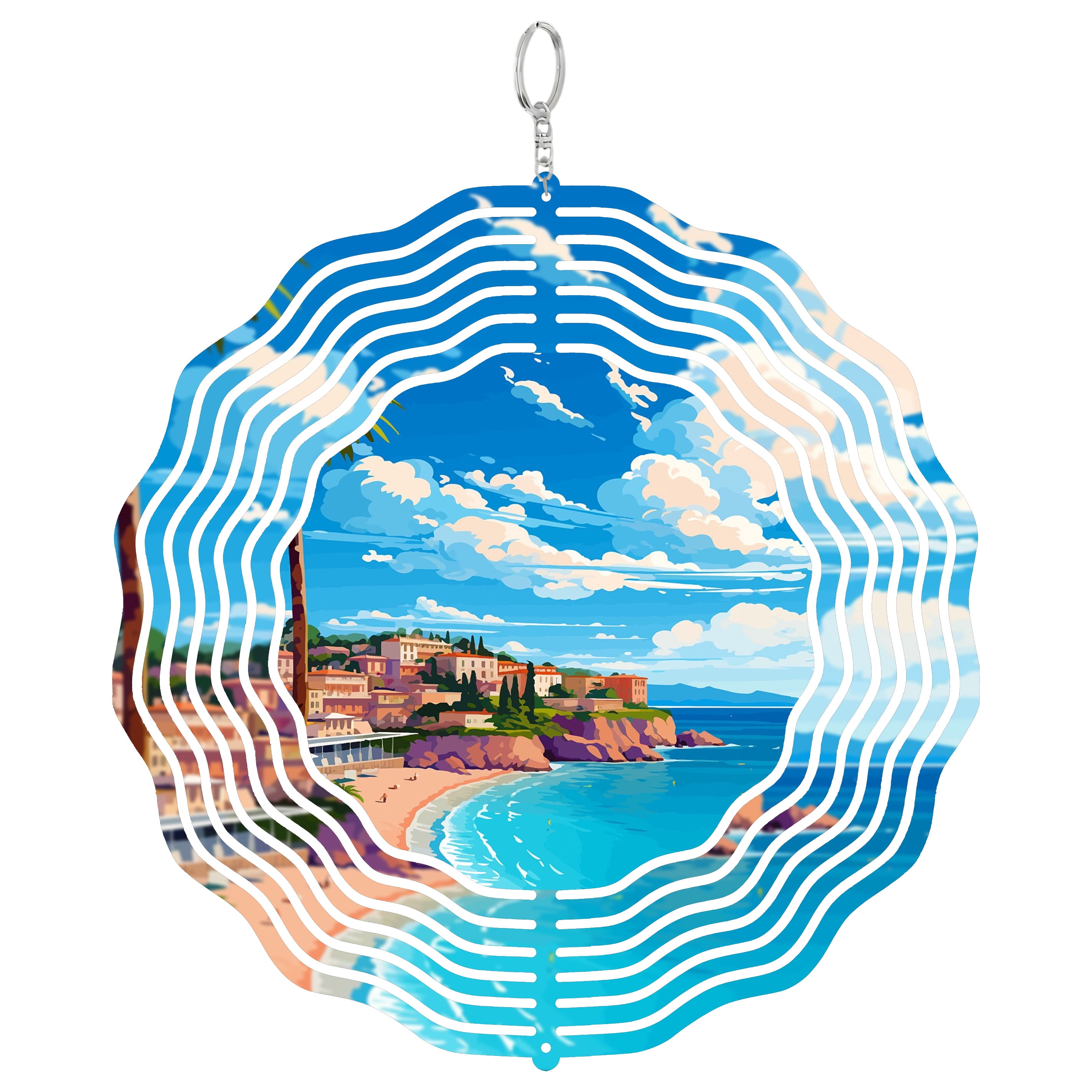 Cote D'Azur French Riviera 3D Wind Spinner Stainless Steel Kinetic Yard ...