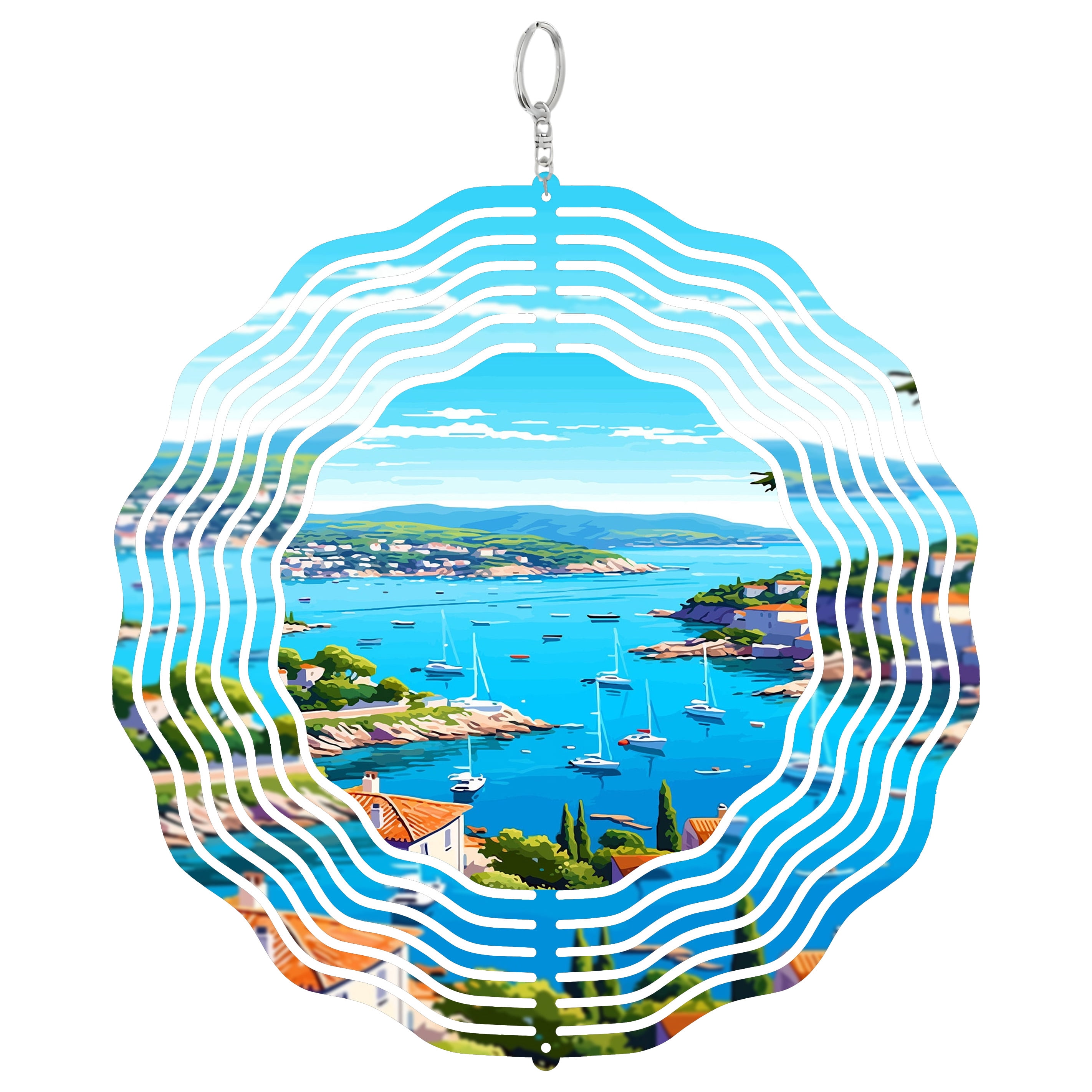 Cote D Azur French Riviera Coast 3D Wind Spinner Stainless Steel ...