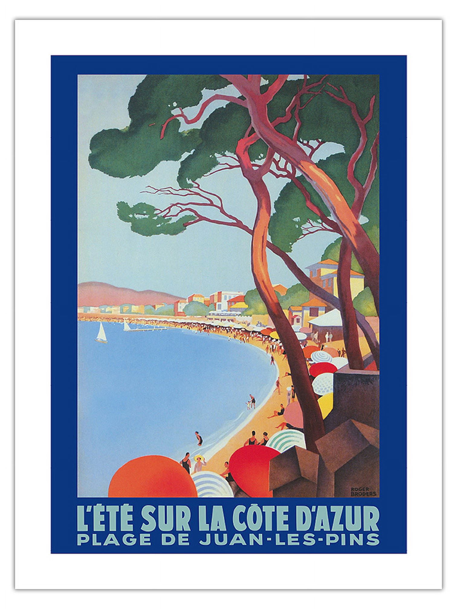 Cote D’Azur - Juan Les Pins Beach - PLM French Railroad - Vintage ...
