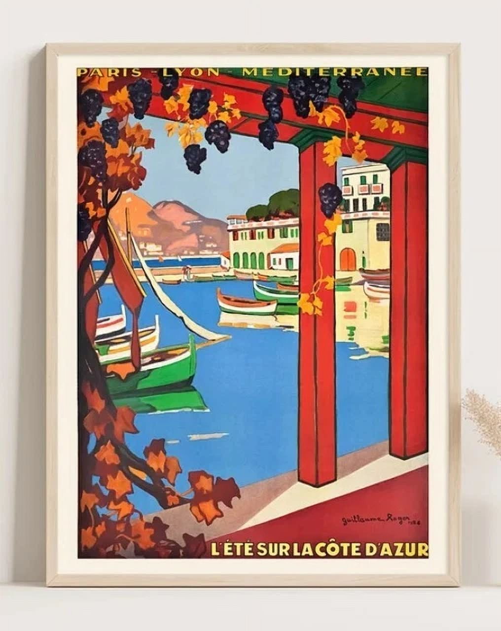 Cote D'Azur Poster Pml France Vintage Travel Poster Large Wall Art NO ...