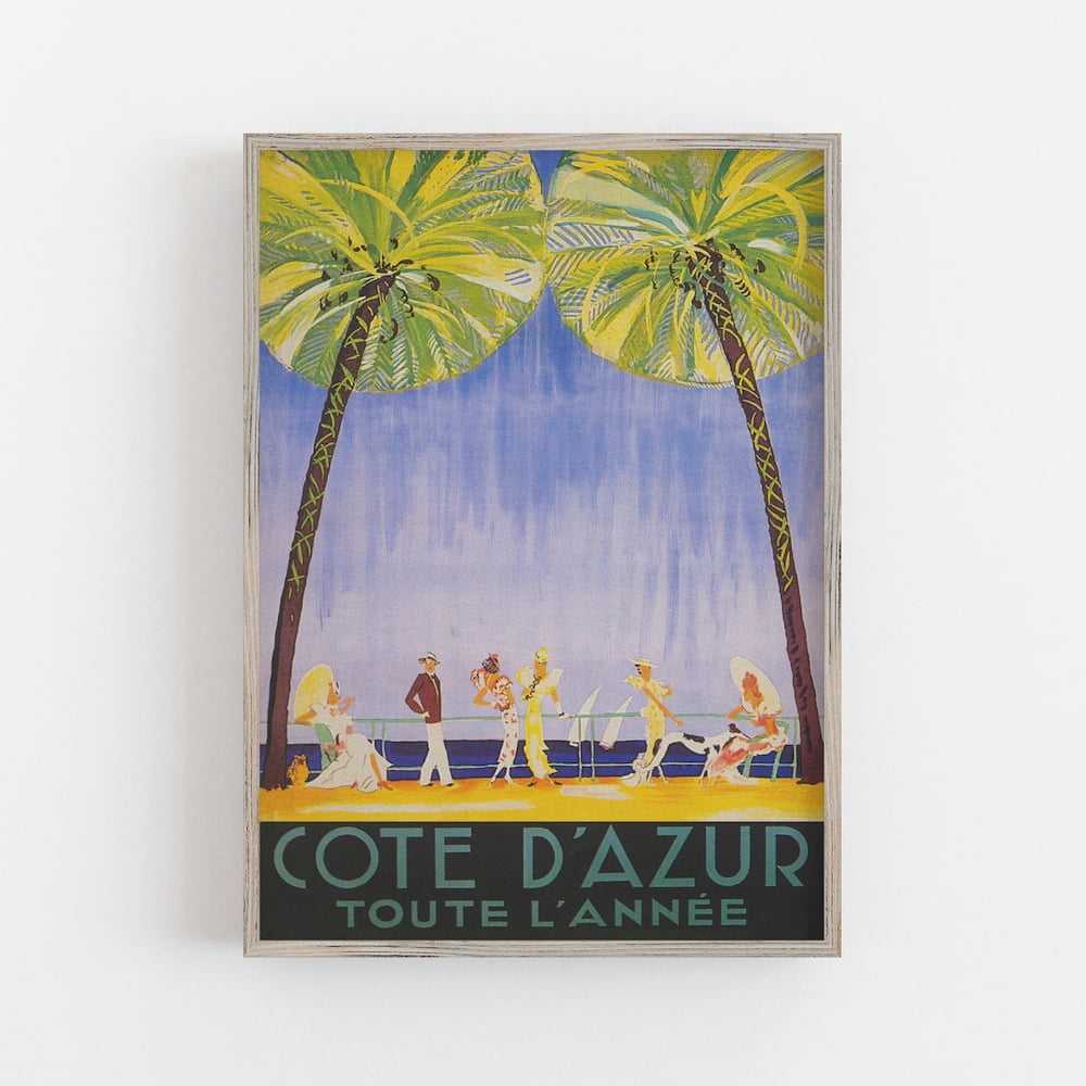 Cote Dazur French Riviera Palm Travel Poster UNFRAMED PAPER POSTER ...