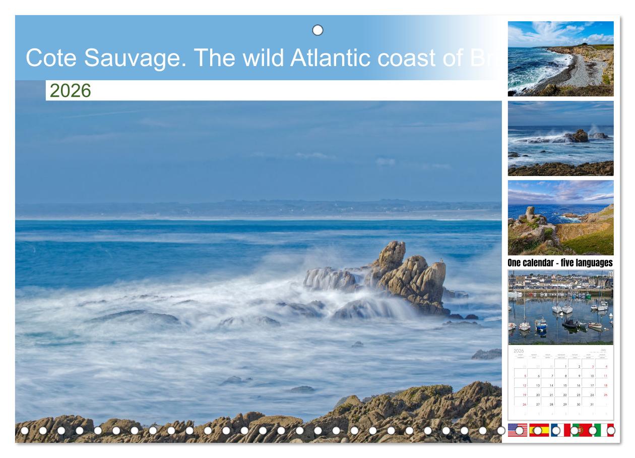 Cote Sauvage. The wild Atlantic coast of Brittany. (Monthly Wall ...