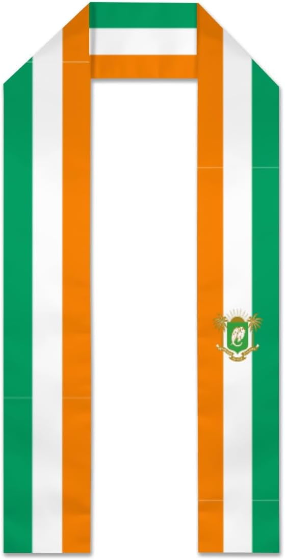 Cote d'Ivoire Emblem Flag Graduation Stole Graduate Shawl Sash Scraf ...